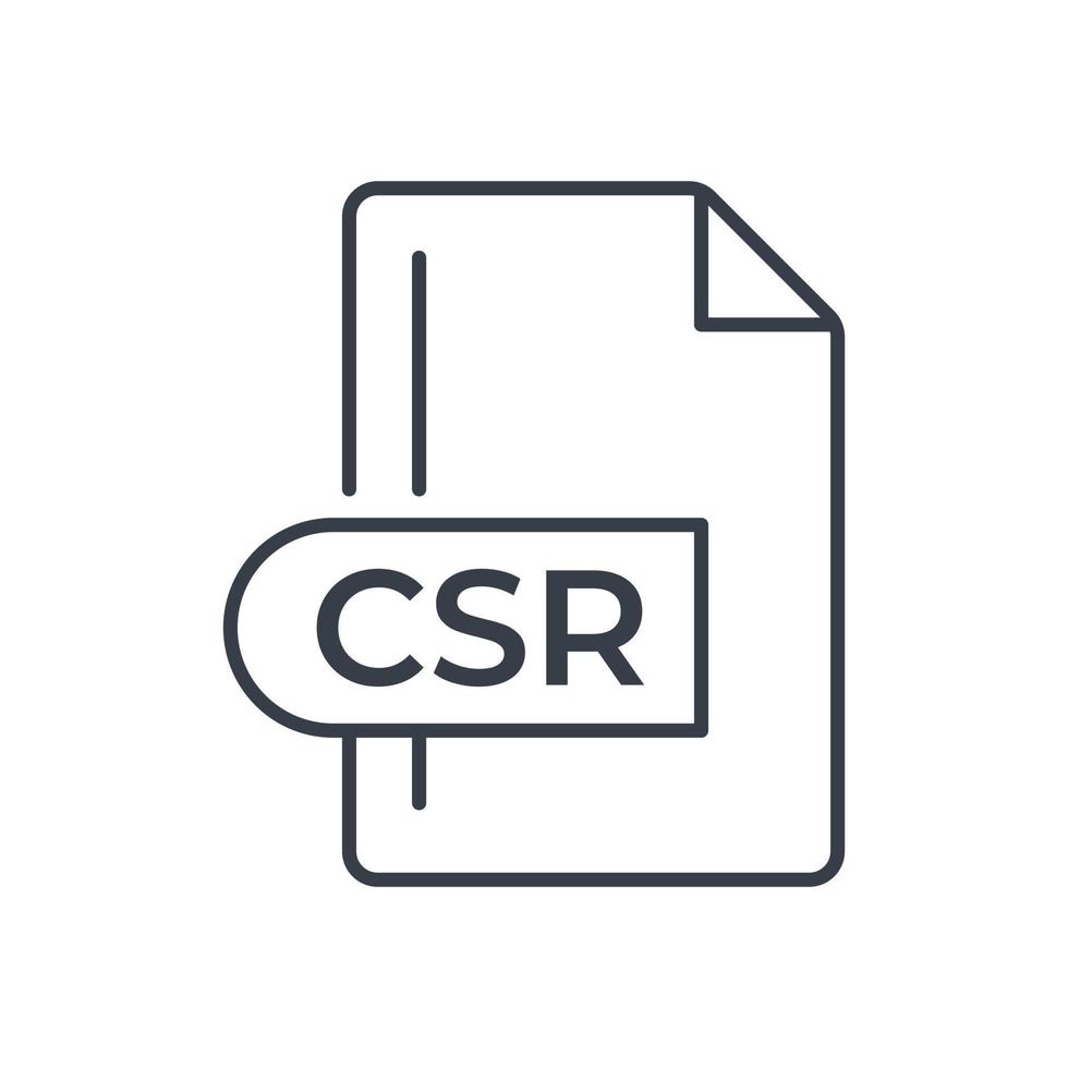 CSR File Format Icon. CSR extension line icon. 15779008 Vector Art at ...