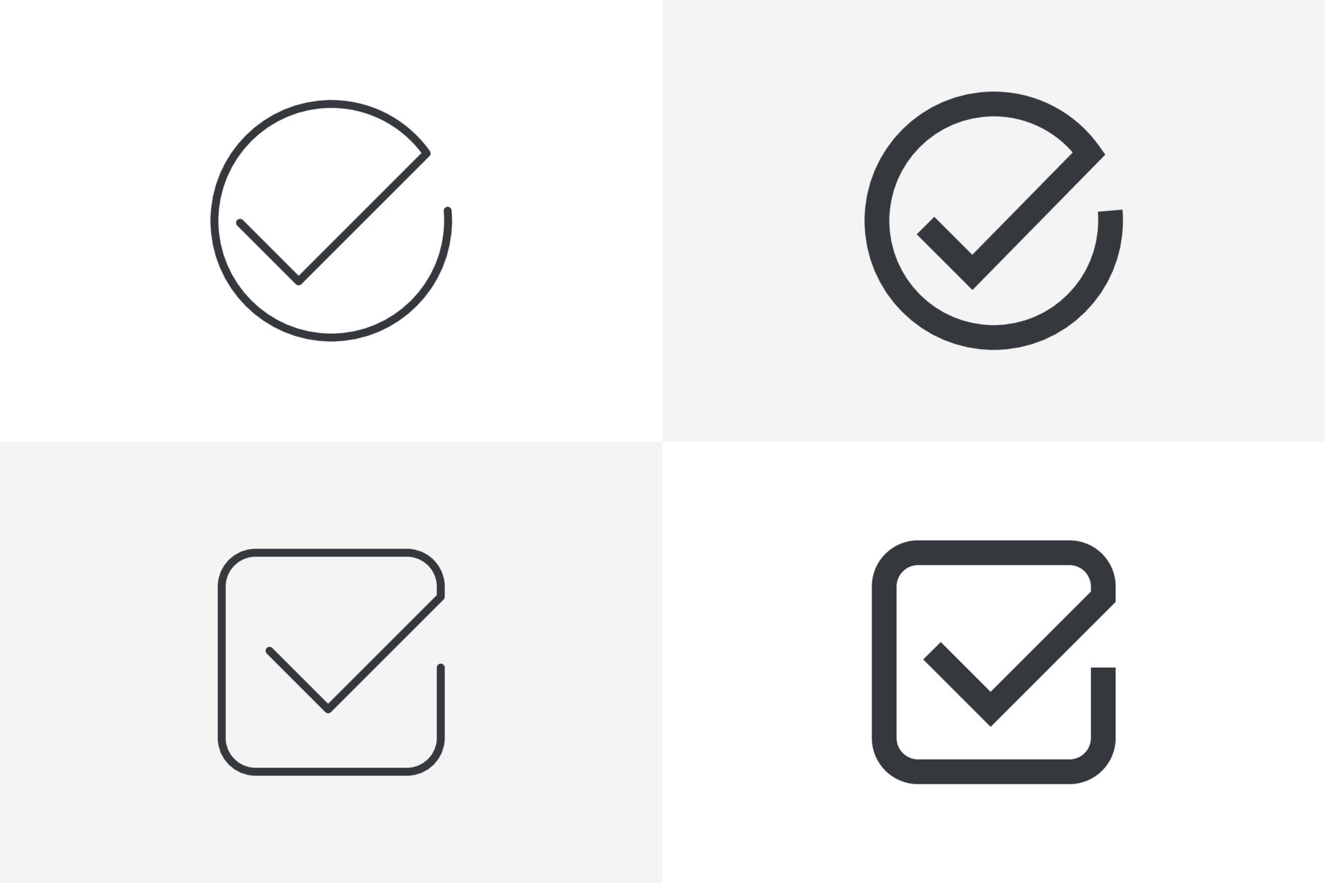 Checkmark Icon Set Vector Check Icon Bundle Isolated On White Background 15779025 Vector Art At