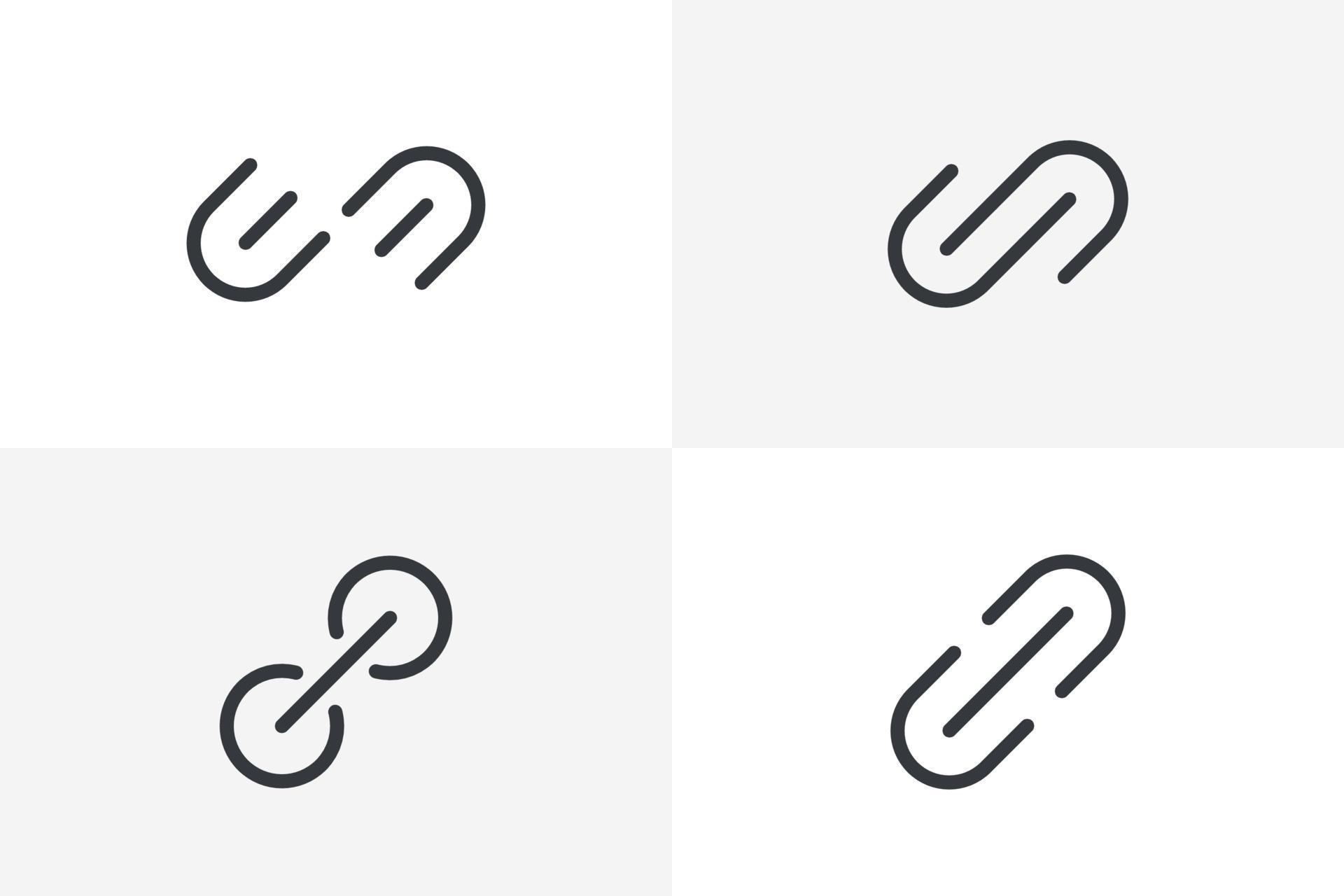 Url link icon set vector. Hyperlink chain website icon bundle vector ...