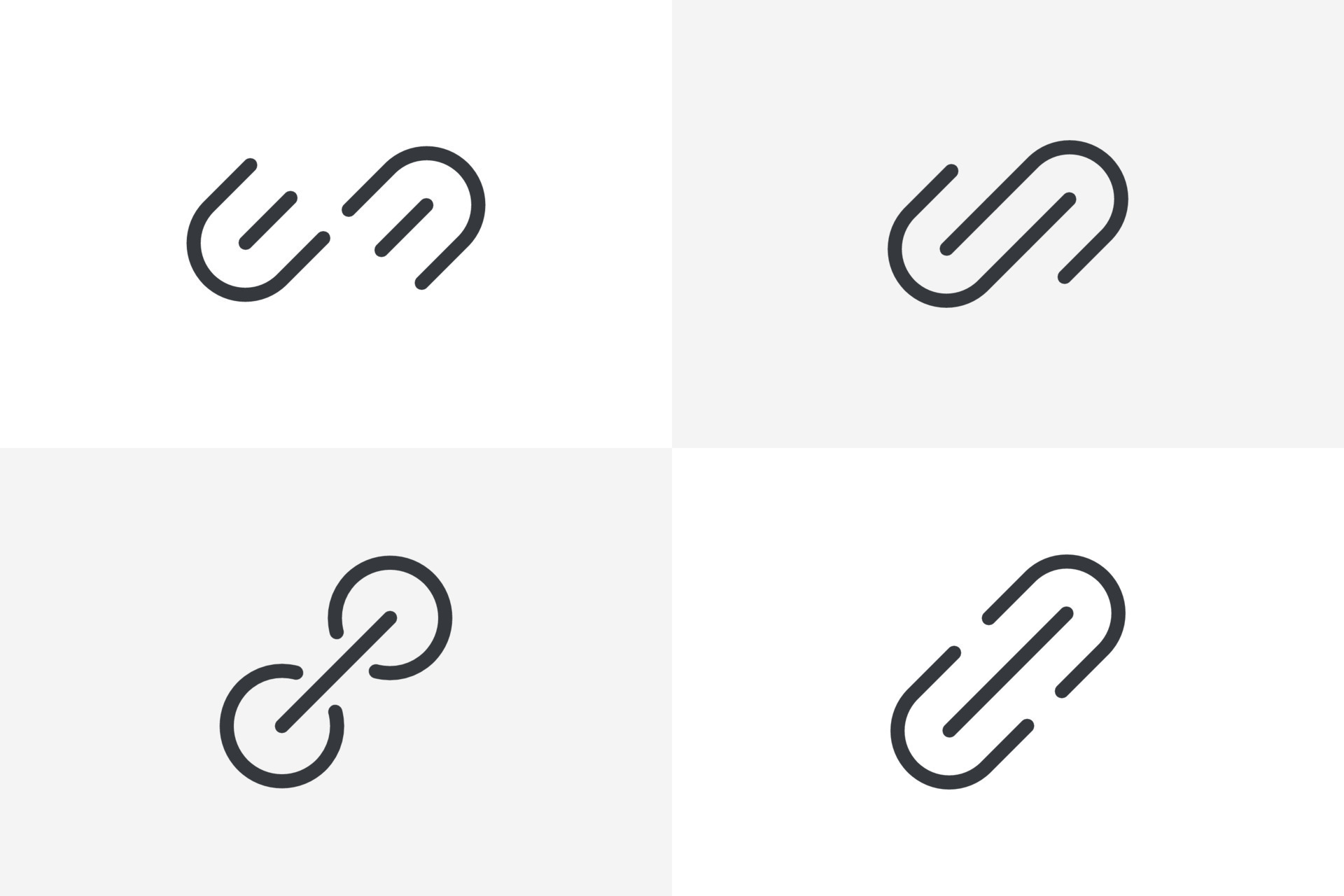 Url link icon set vector. Hyperlink chain website icon bundle vector ...