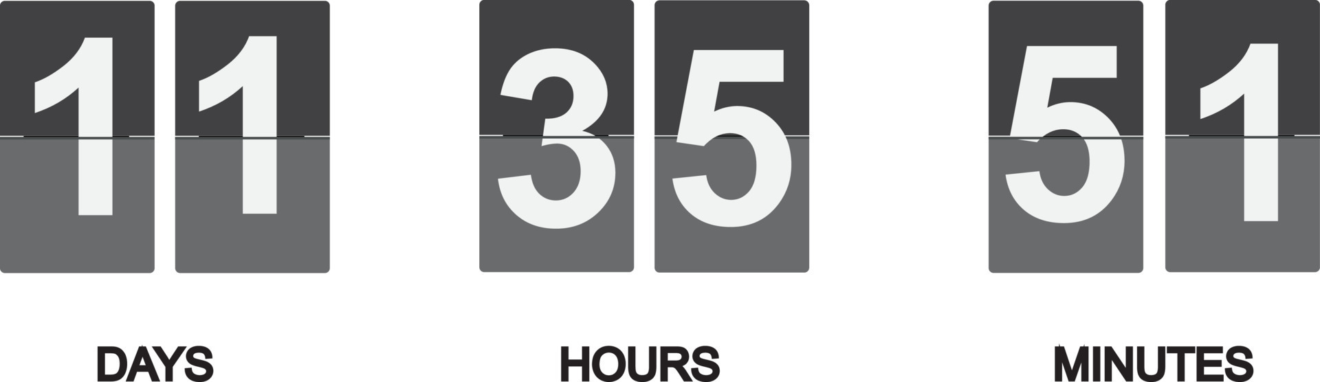 Clock Counter Countdown Flip Scoreboard Vector Timer Count Number Display Watch Flat Clock