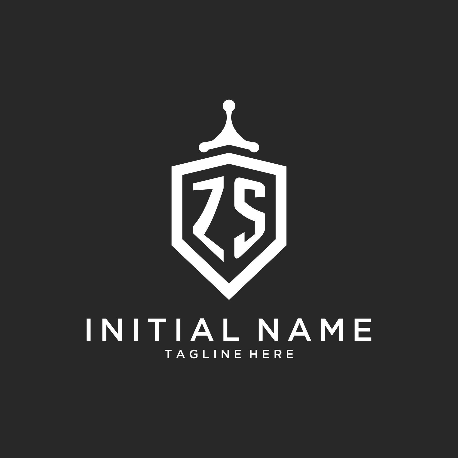 ZS monogram logo initial with shield guard shape design 15784917 Vector Art at Vecteezy