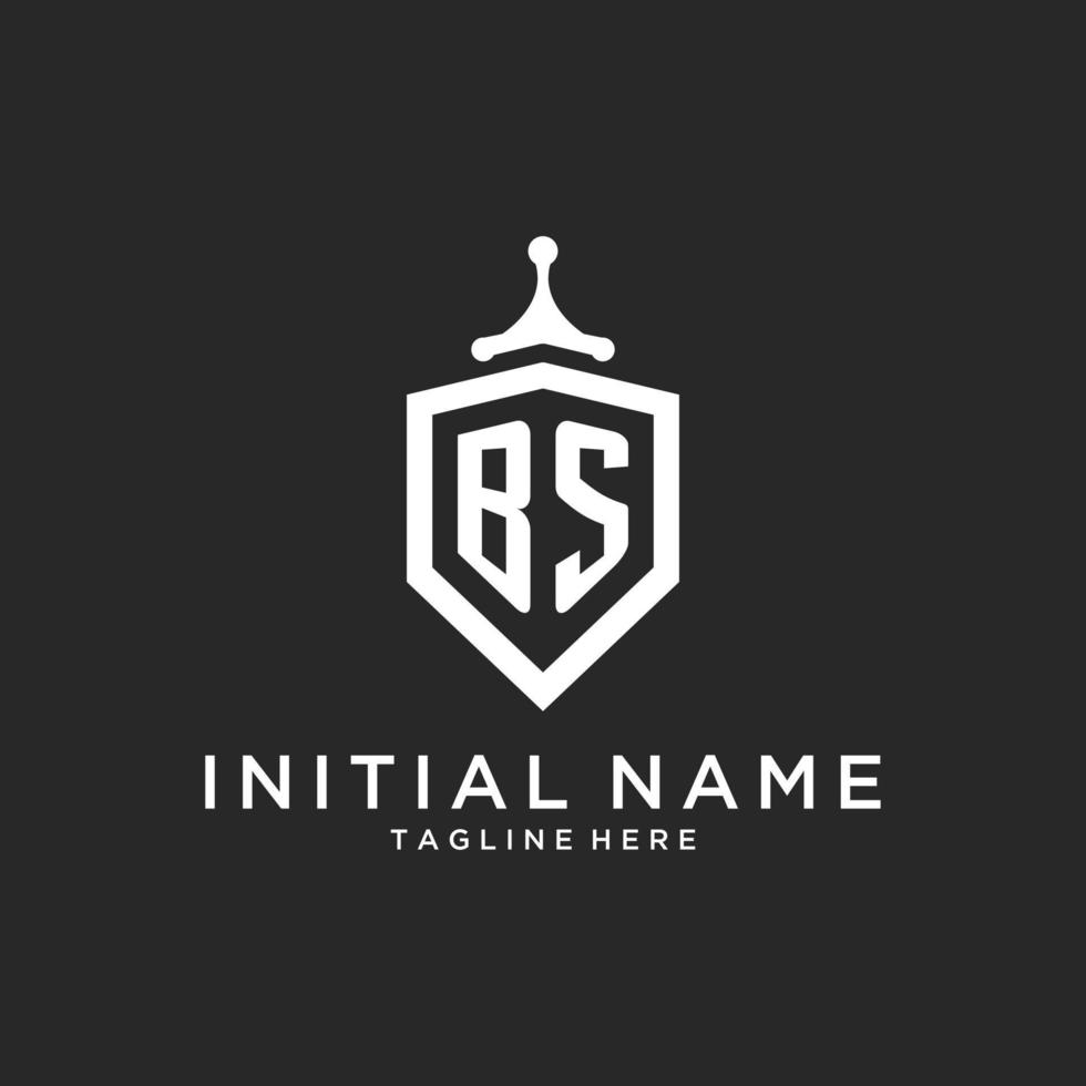 BS monogram logo initial with shield guard shape design 15785020 Vector Art at Vecteezy