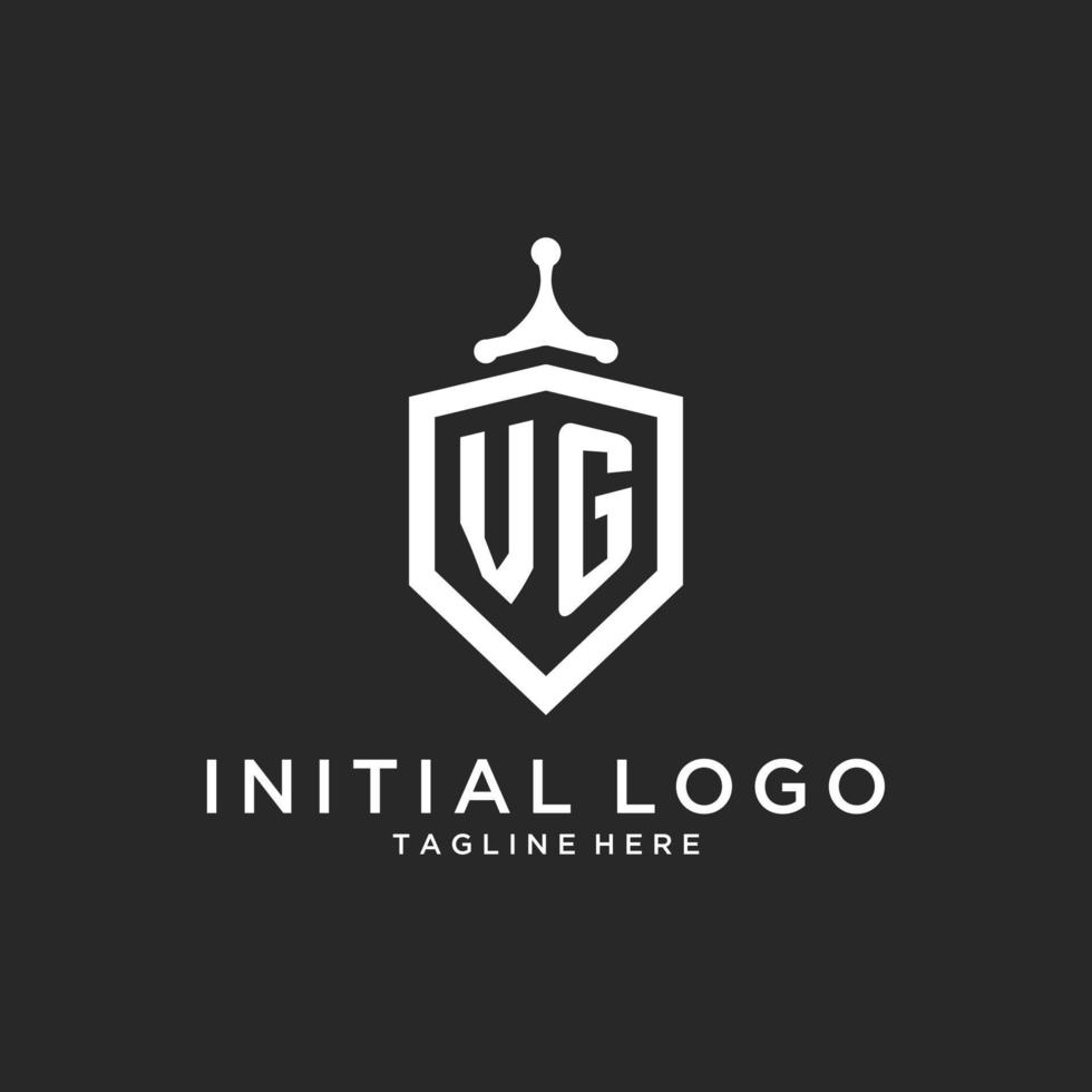 VG monogram logo initial with shield guard shape design 15785178 Vector ...