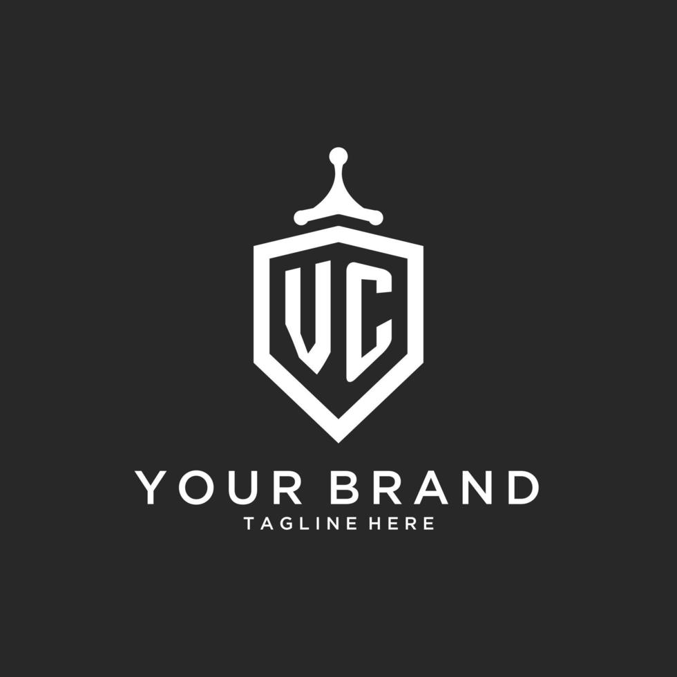 VC monogram logo initial with shield guard shape design 15785191 Vector ...