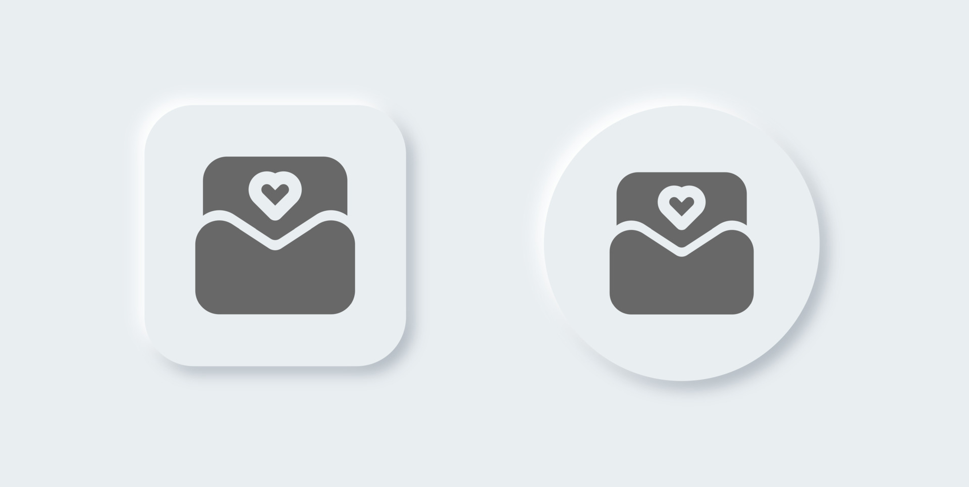 Letter Solid Icon In Neomorphic Design Style Message Signs Vector