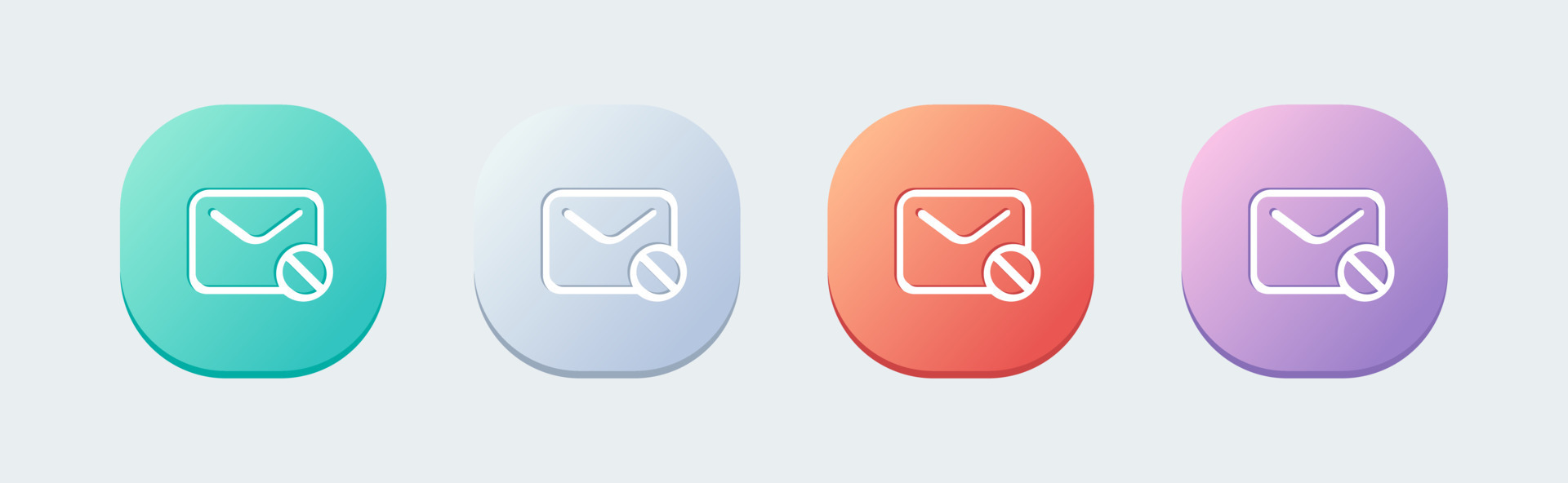 Block Message Line Icon In Flat Design Style Mail Signs Vector