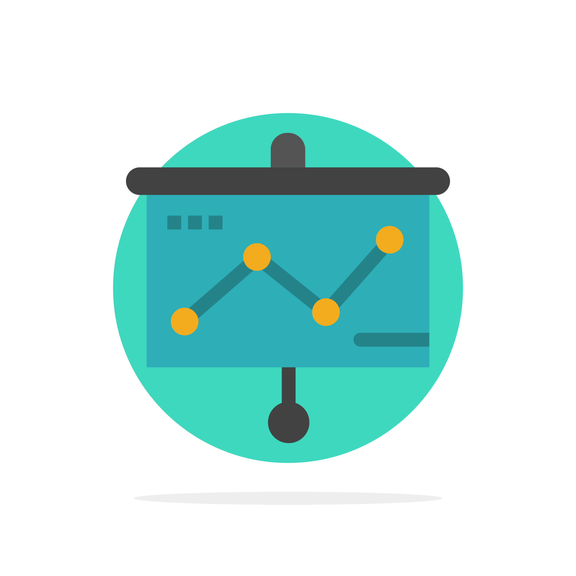 Chart Presentation Graph Projector Abstract Circle Background Flat Color Icon 15800658 Vector