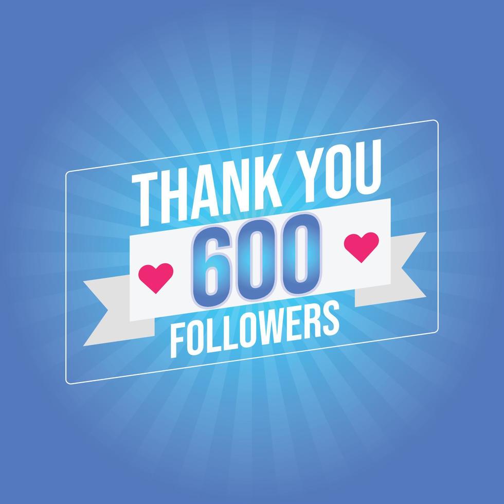 Thank you 600 followers congratulation template banner. six hundred followers celebration 600 ...