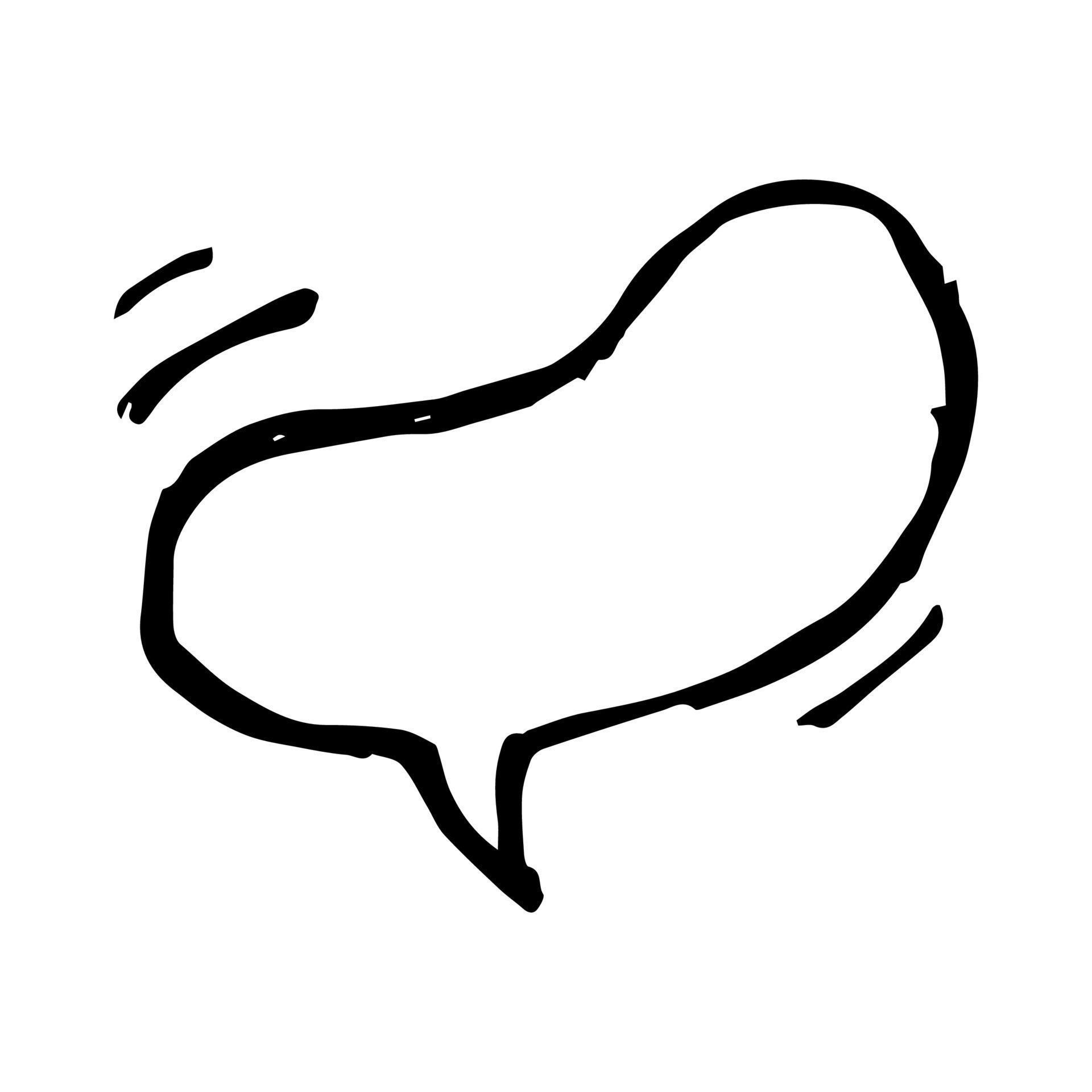 Sketch Speech Bubble. Hand drawn blank Speech Bubble. Dialog empty ...