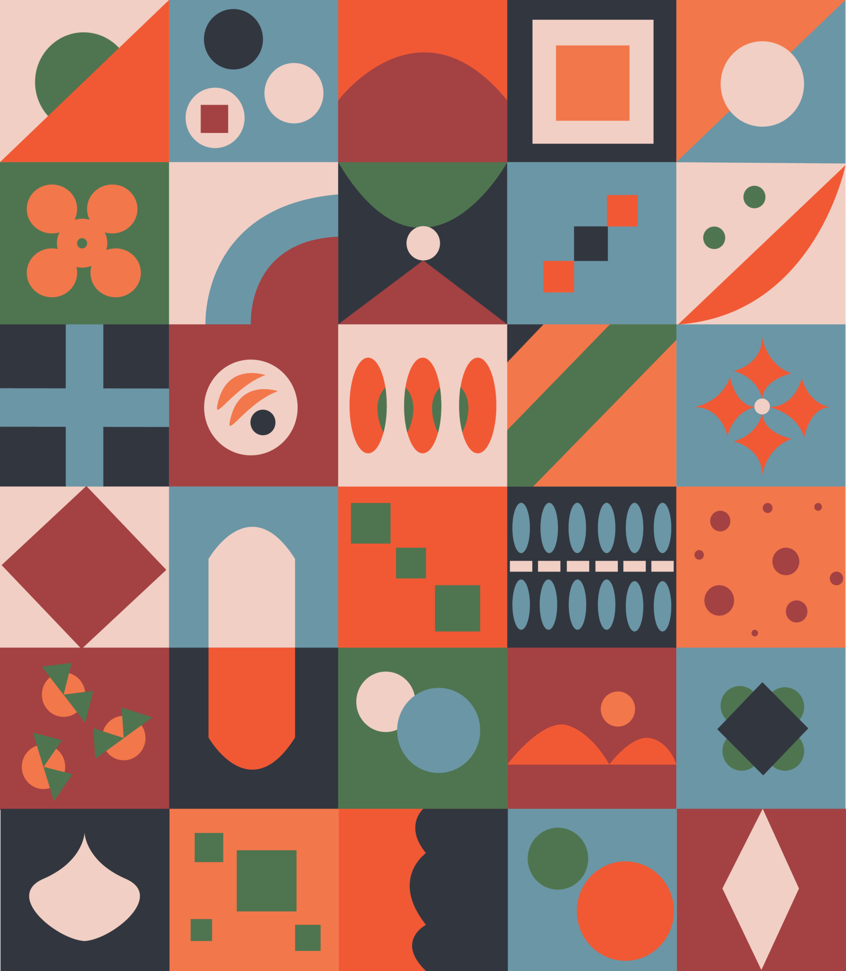 Modern geometric abstract pattern design with simple geometrical shapes ...