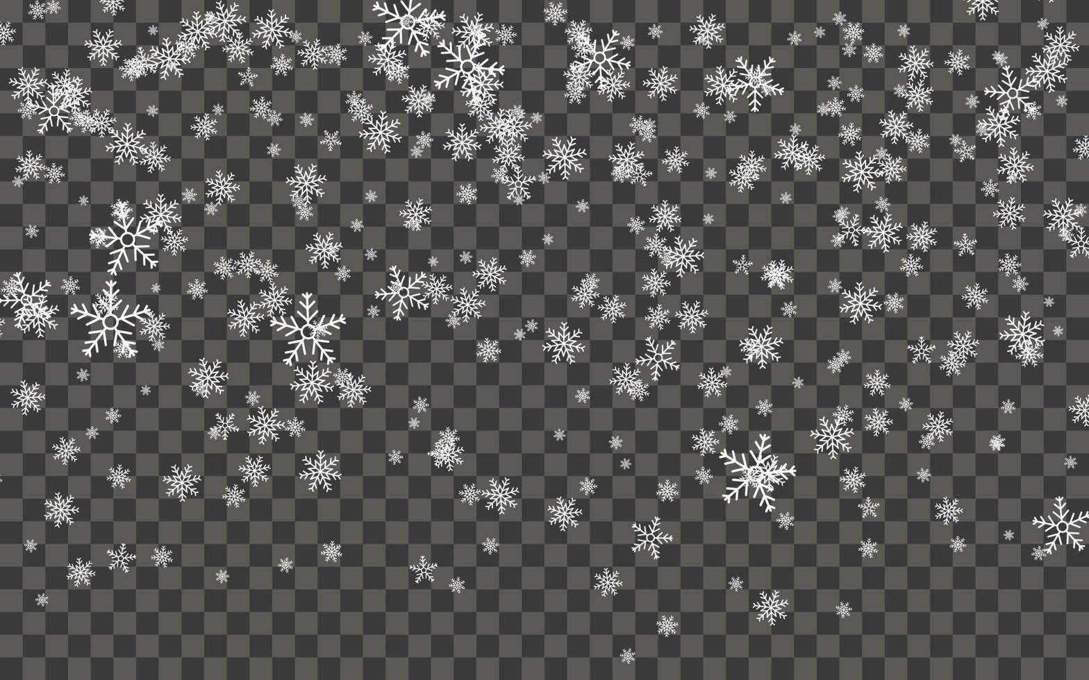 Snowfall and falling snowflakes on dark transparent background. White ... Snowfall and falling snowflakes on dark transparent background. White ...