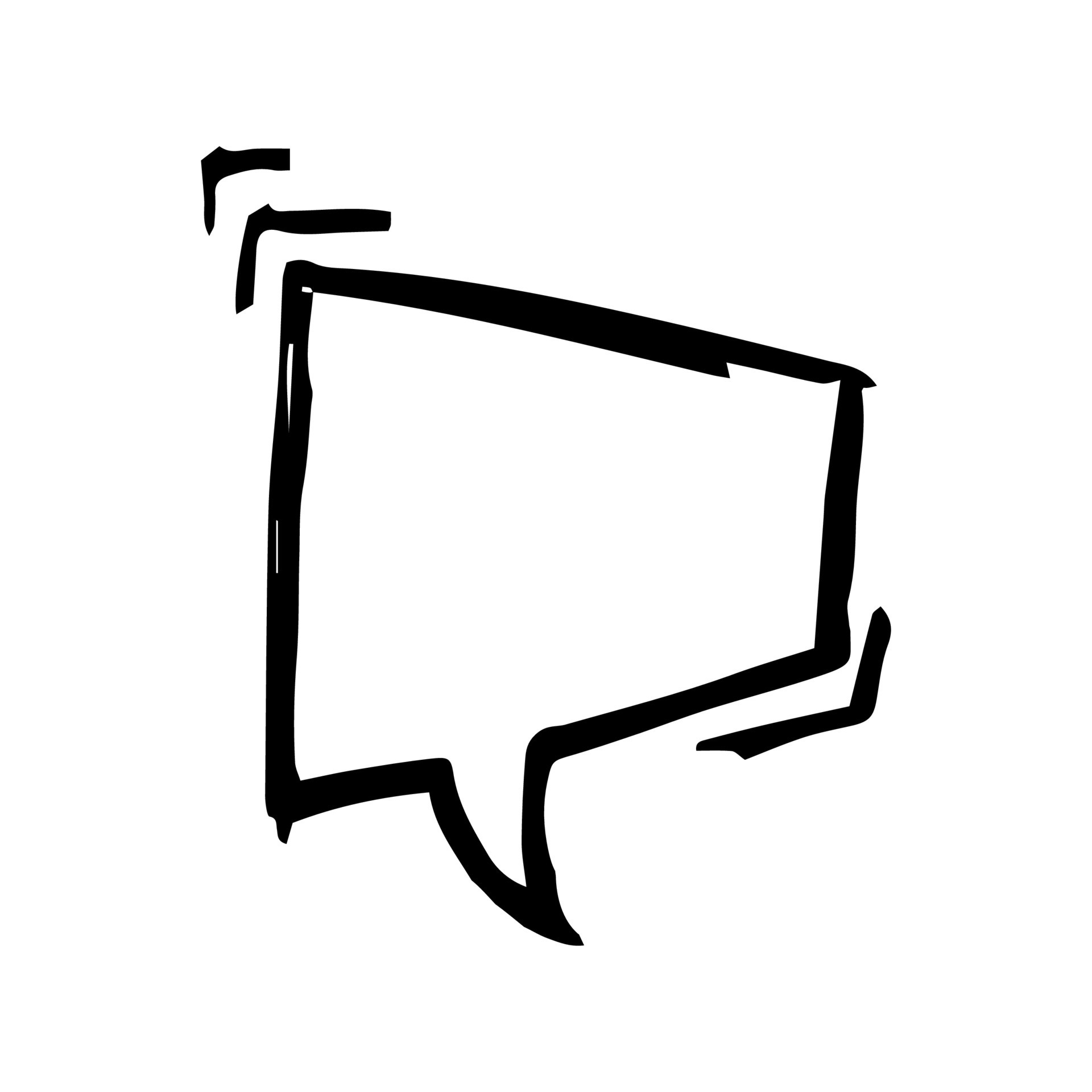 Sketch Speech Bubble. Hand drawn blank Speech Bubble. Dialog empty ...