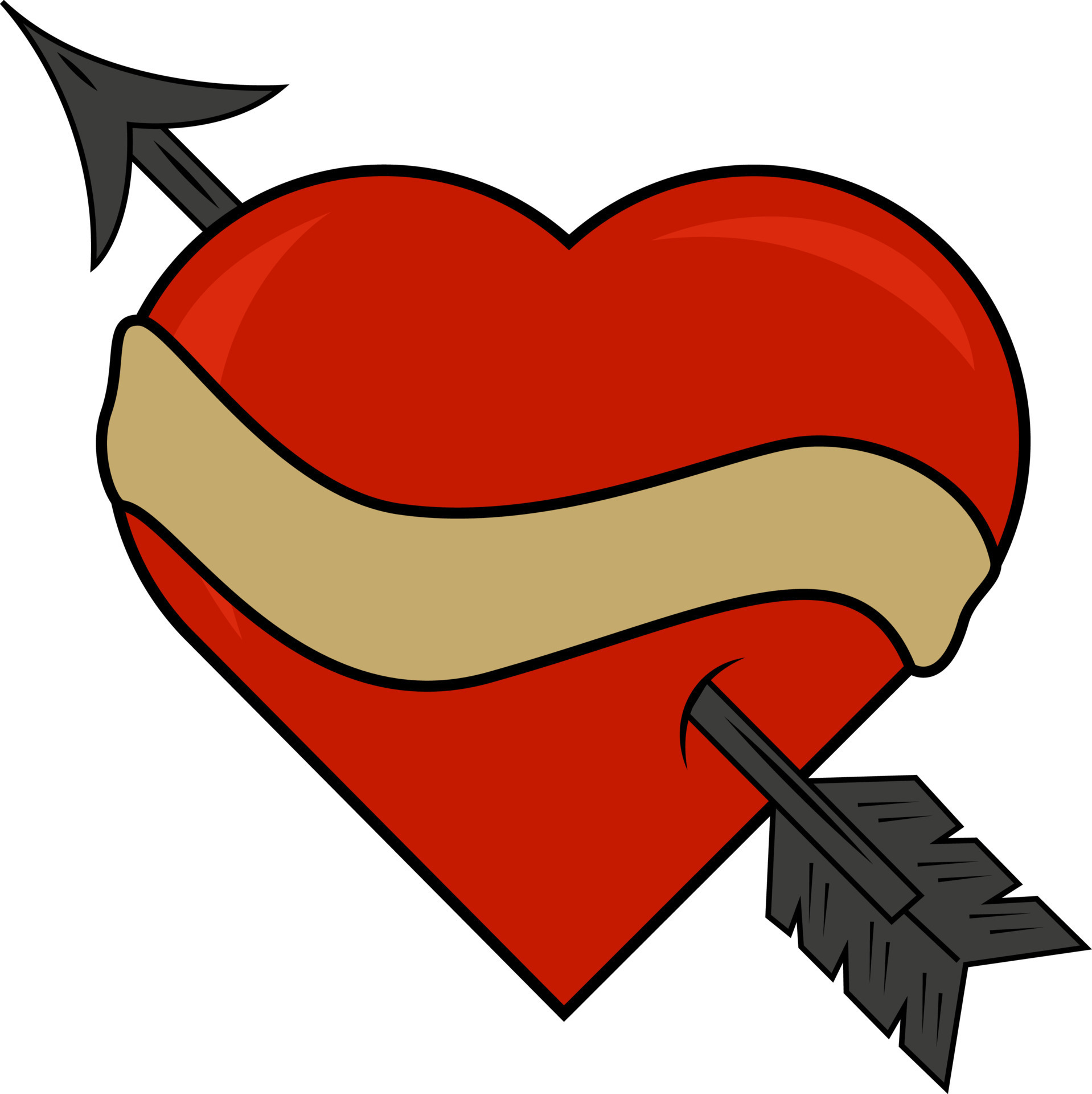 Valentine's Day. Heart with an arrow. Wedding card. Romantic ...