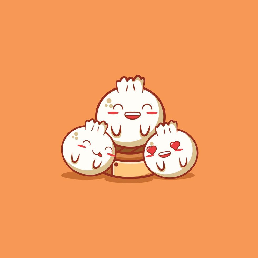 Cute Cartoon Illustration Of Asian Dimsum Food 15806115 Vector Art At