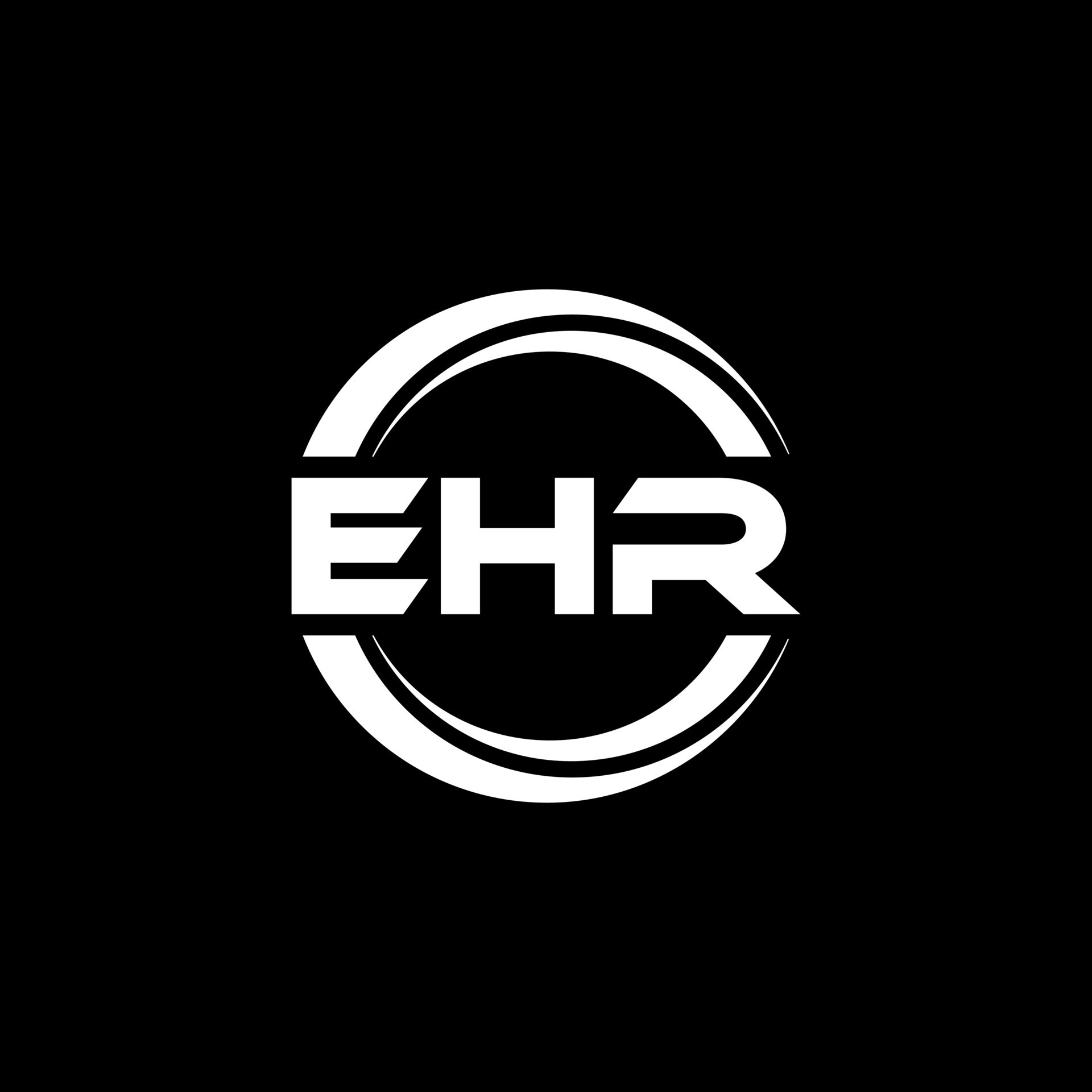 EHR letter logo design in illustration. Vector logo, calligraphy designs for logo, Poster ...