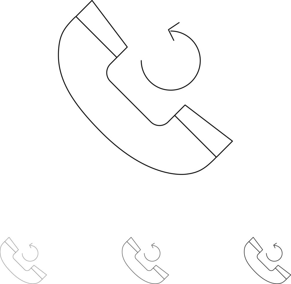 Call Phone Callback Bold and thin black line icon set 15807748 Vector Art at Vecteezy