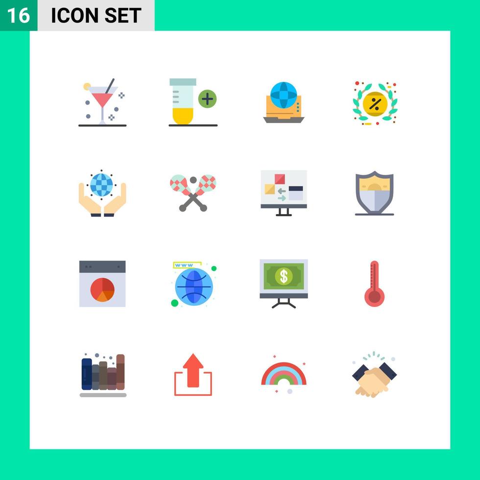 16 Thematic Vector Flat Colors And Editable Symbols Of Promotion