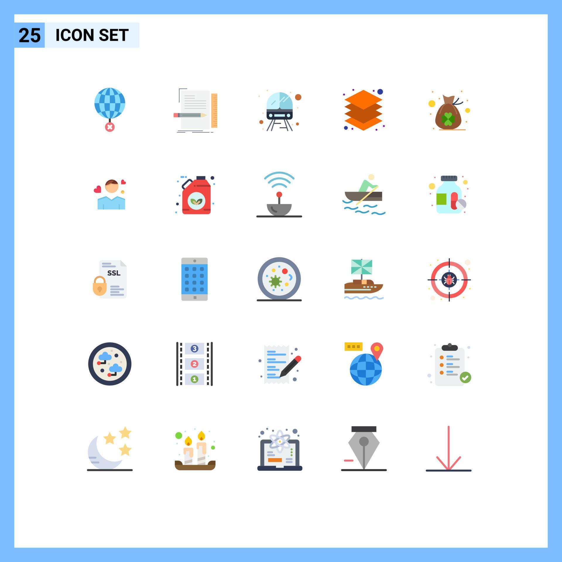 Stock Vector Icon Pack Of 25 Line Signs And Symbols For Design Layers