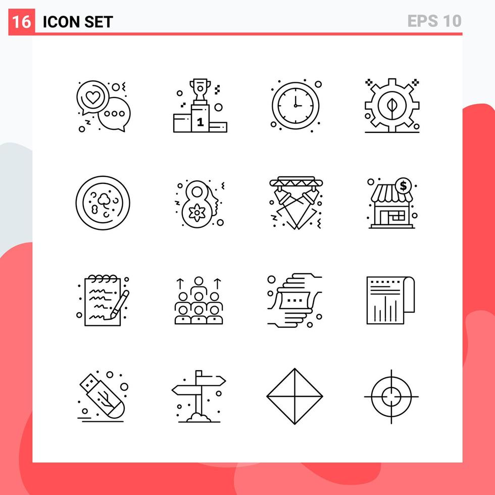 Collection Of 16 Vector Icons In Line Style Modern Outline Symbols For Web And Mobile Line Icon