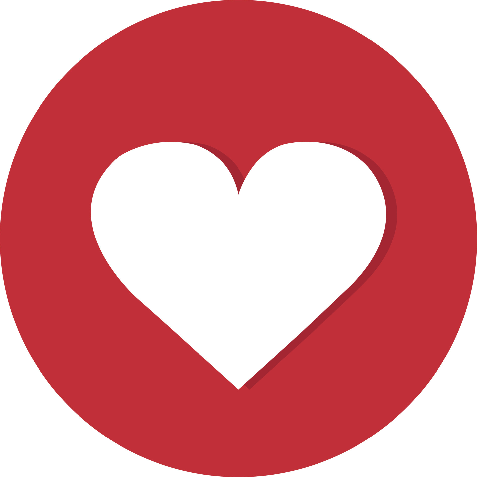 Like button icon. Heart shape in circle. Simple flat design. Vector art 15827578 Vector Art at ...
