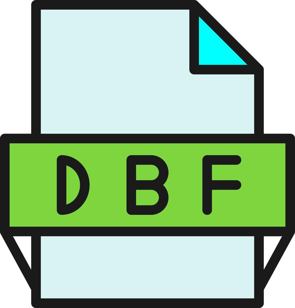 Dbf File Format Icon 15828221 Vector Art At Vecteezy