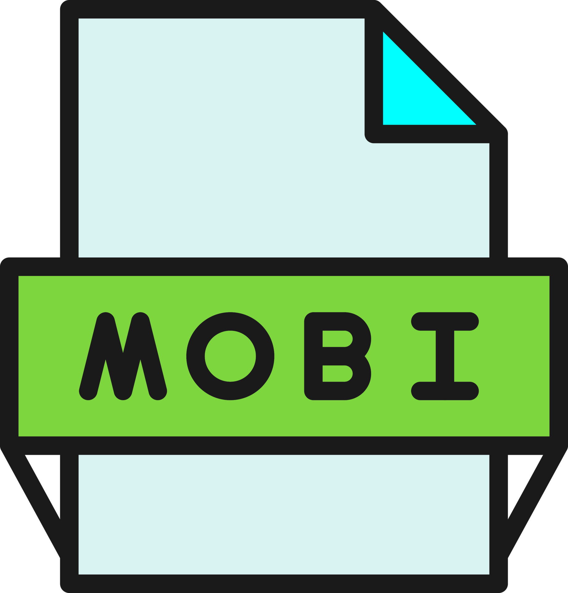 Mobi File Format Icon 15828617 Vector Art At Vecteezy