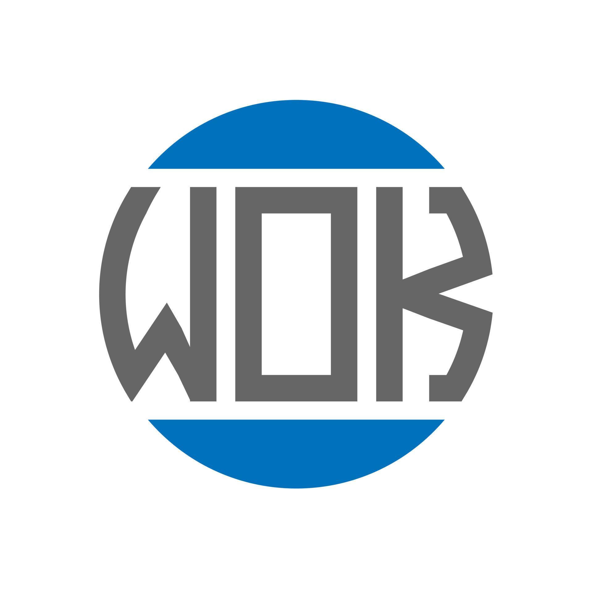 Wok Letter Logo Design On White Background Wok Creative Initials