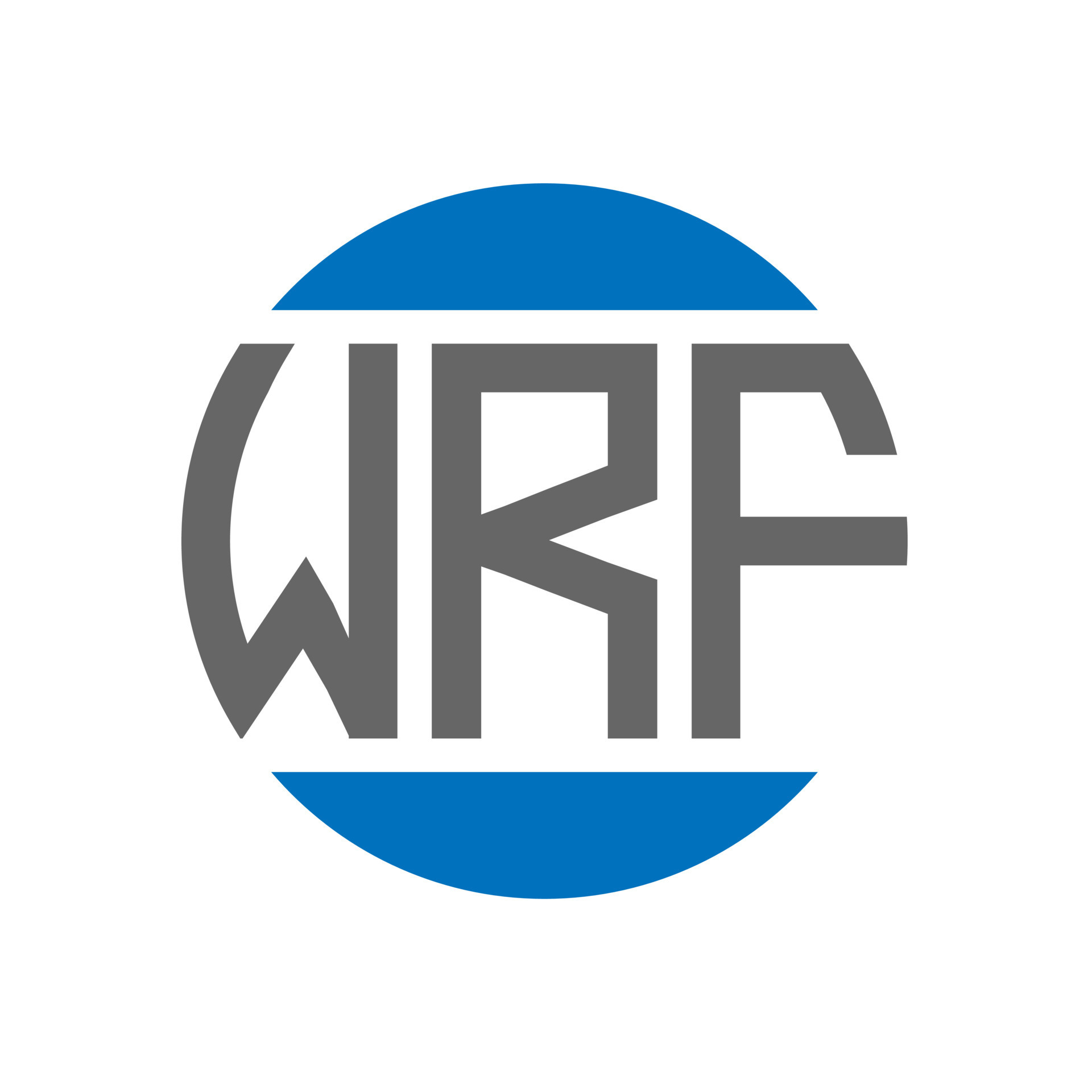 WRF letter logo design on white background. WRF creative initials circle logo concept. WRF ...
