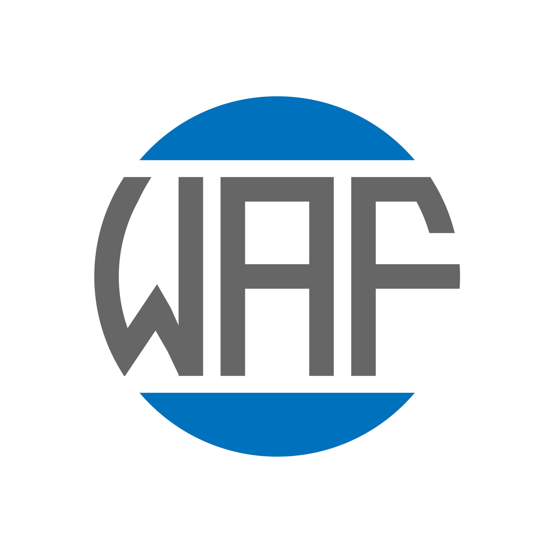 Diseño De Logotipo De Letra Waf Sobre Fondo Blanco Concepto De Logotipo De Círculo De Iniciales