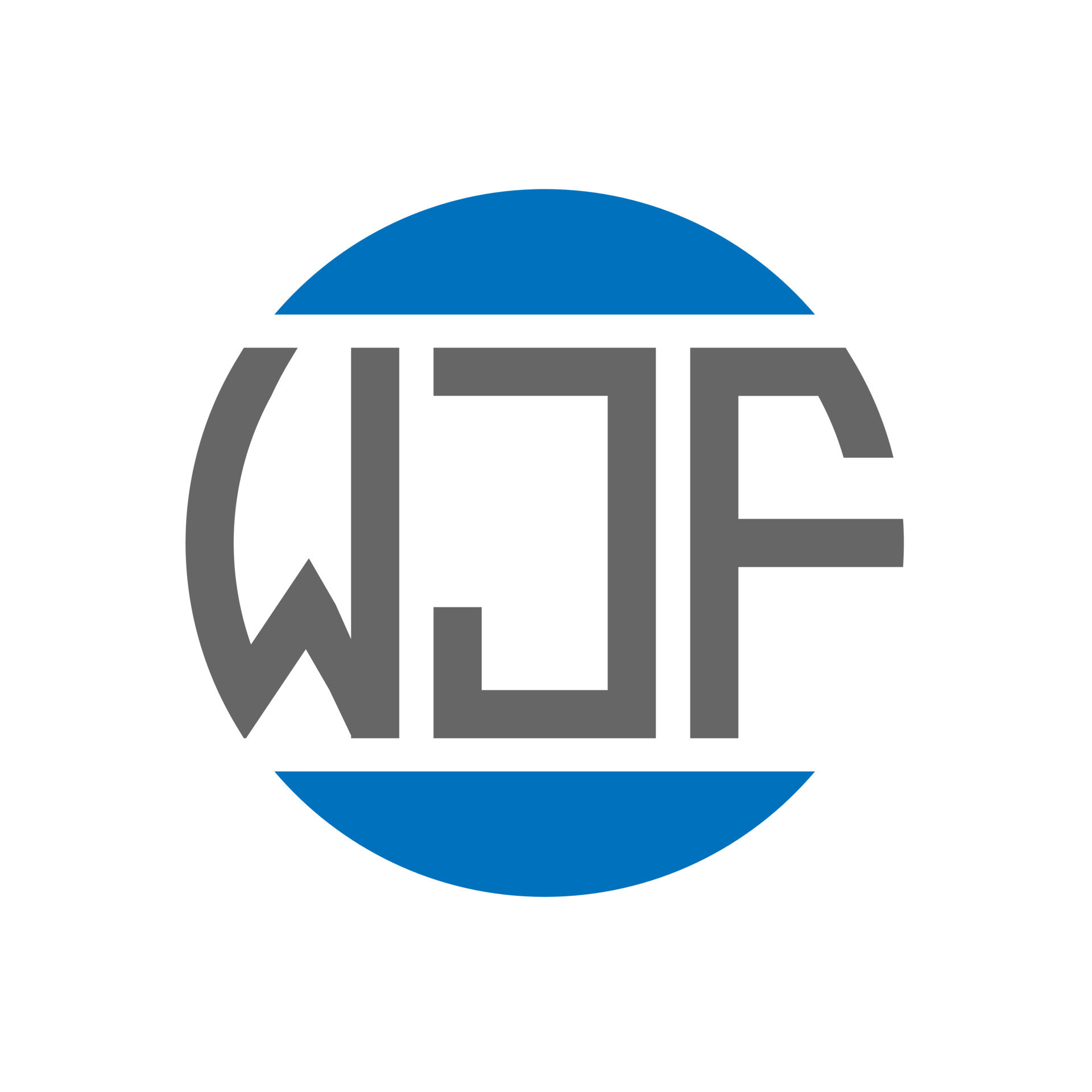 WJF letter logo design on white background. WJF creative initials circle logo concept. WJF ...