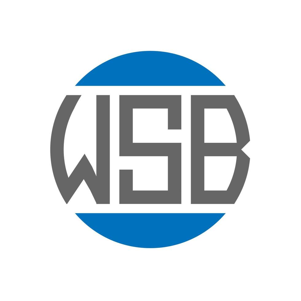 diseño de logotipo de letra wsb sobre fondo blanco. concepto de logotipo de círculo de iniciales ...