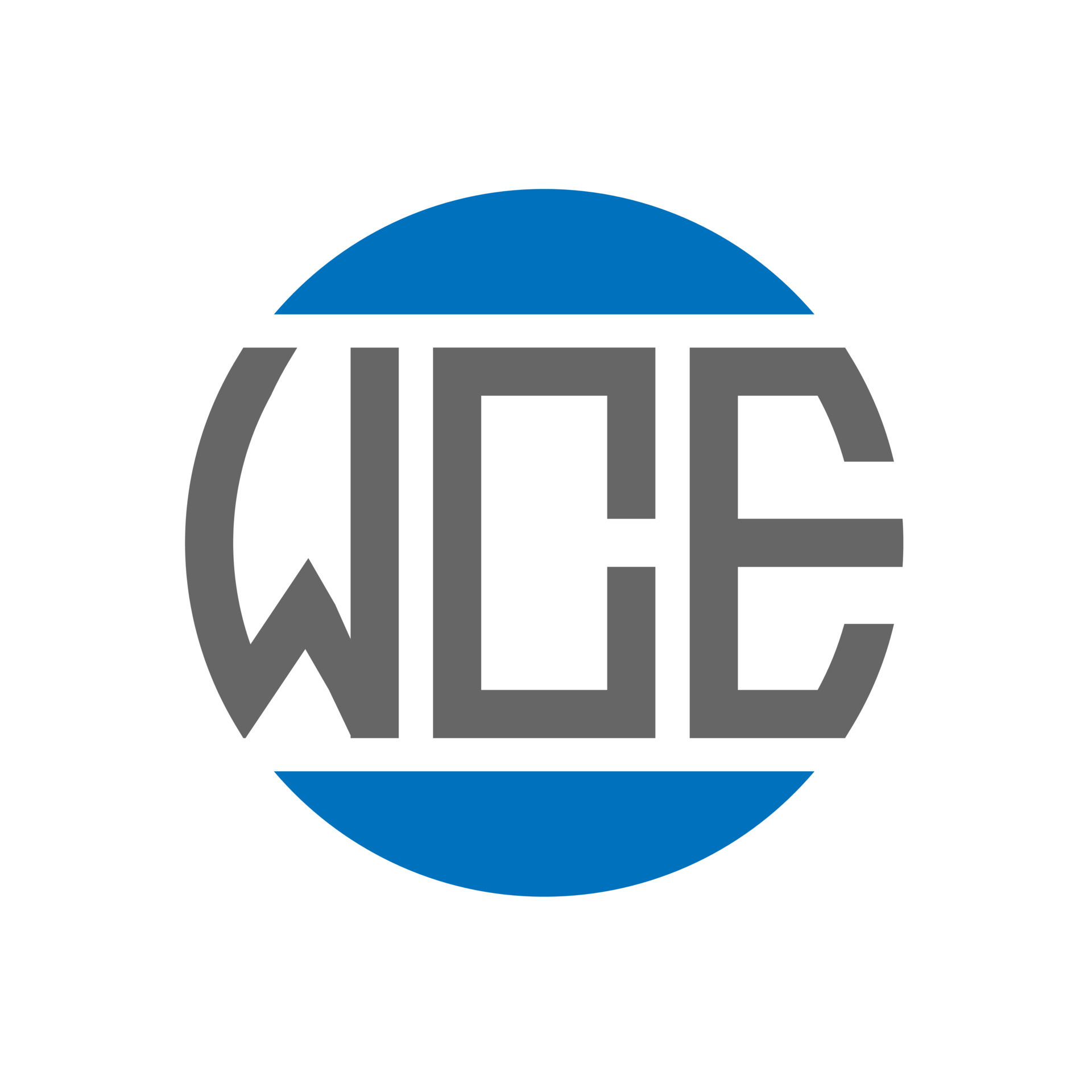 diseño de logotipo de letra wce sobre fondo blanco. concepto de logotipo de círculo de iniciales ...