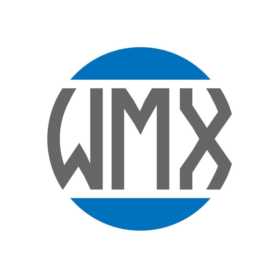 diseño de logotipo de letra wmx sobre fondo blanco. concepto de logotipo de círculo de iniciales ...
