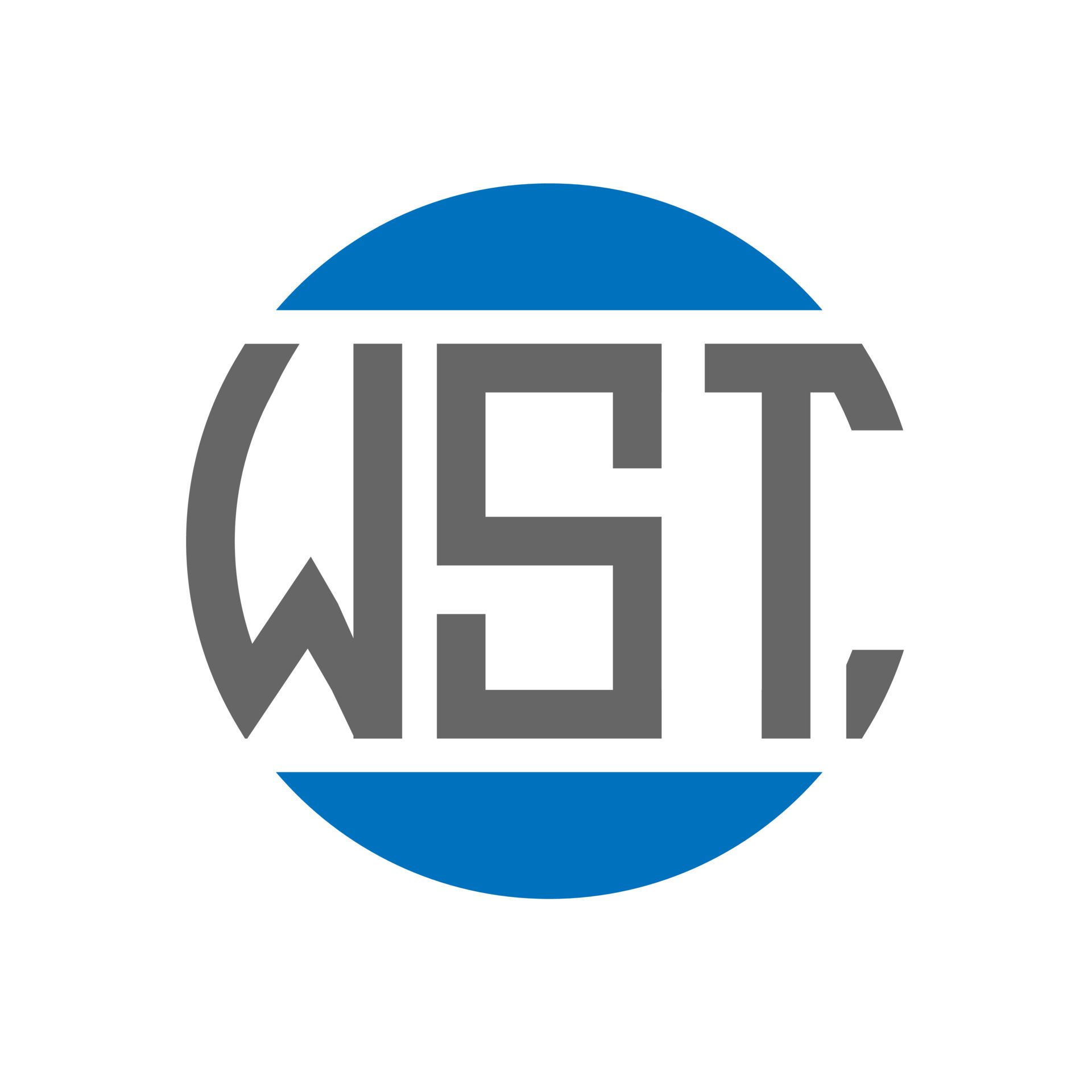 diseño de logotipo de letra wst sobre fondo blanco. concepto de logotipo de círculo de iniciales ...