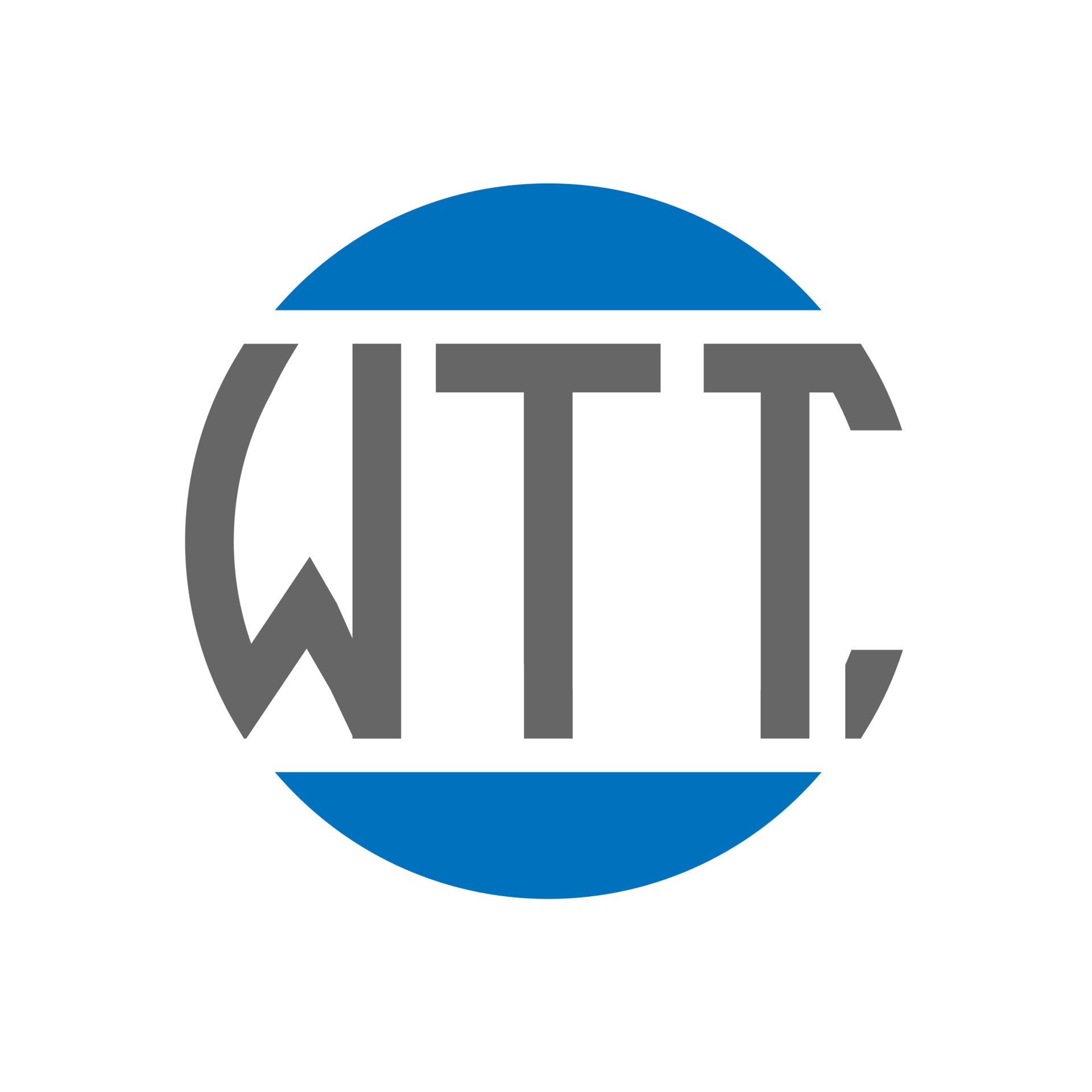 diseño de logotipo de letra wtt sobre fondo blanco. concepto de logotipo de círculo de iniciales ...