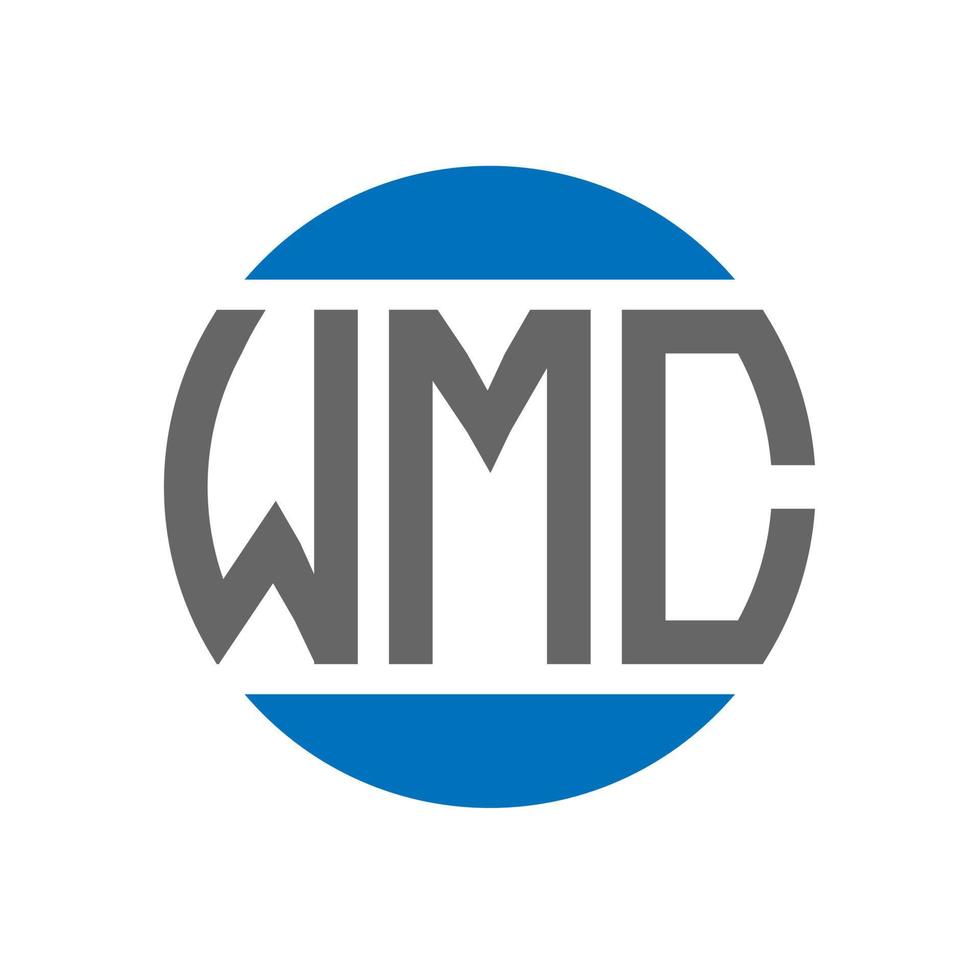 diseño de logotipo de letra wmc sobre fondo blanco. concepto de logotipo de círculo de iniciales ...