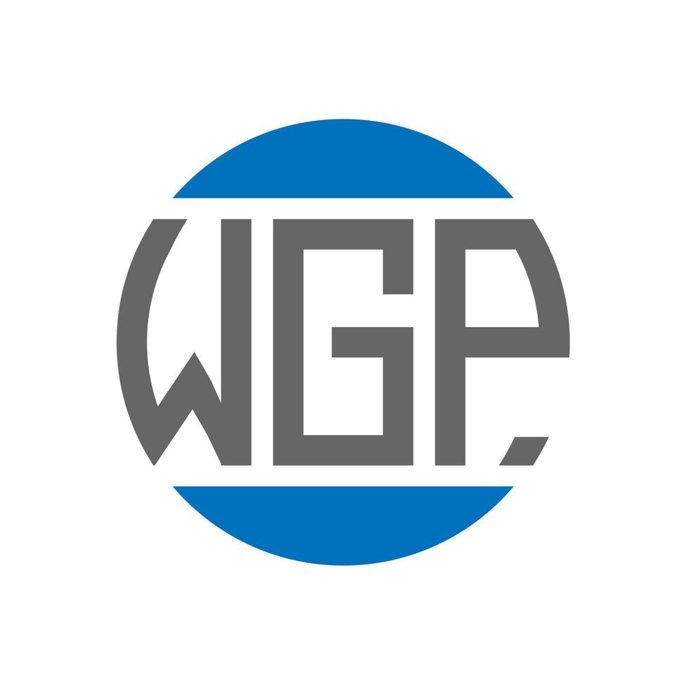 diseño de logotipo de letra wgp sobre fondo blanco. Concepto de logotipo de círculo de iniciales ...