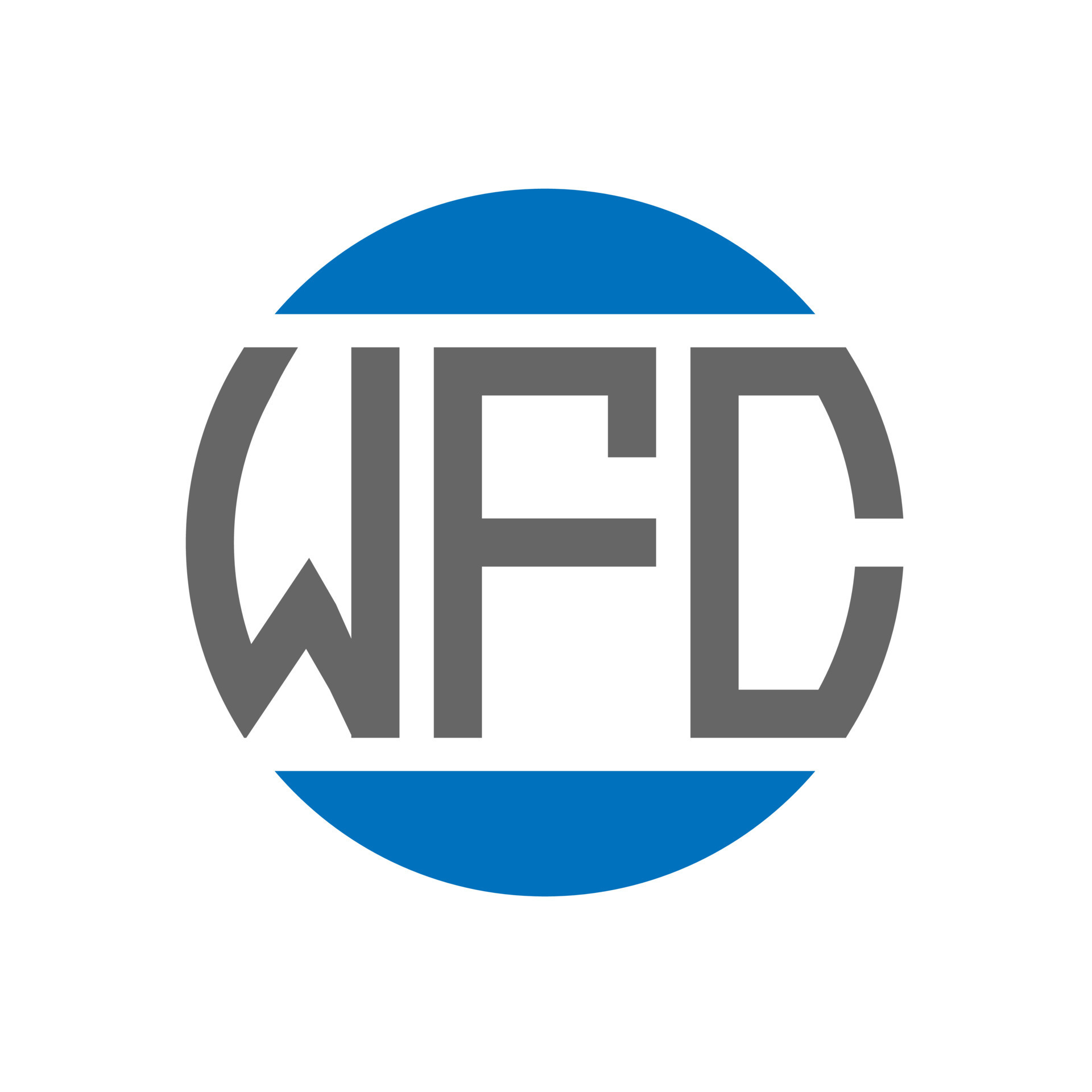 WFC letter logo design on white background. WFC creative initials circle logo concept. WFC ...