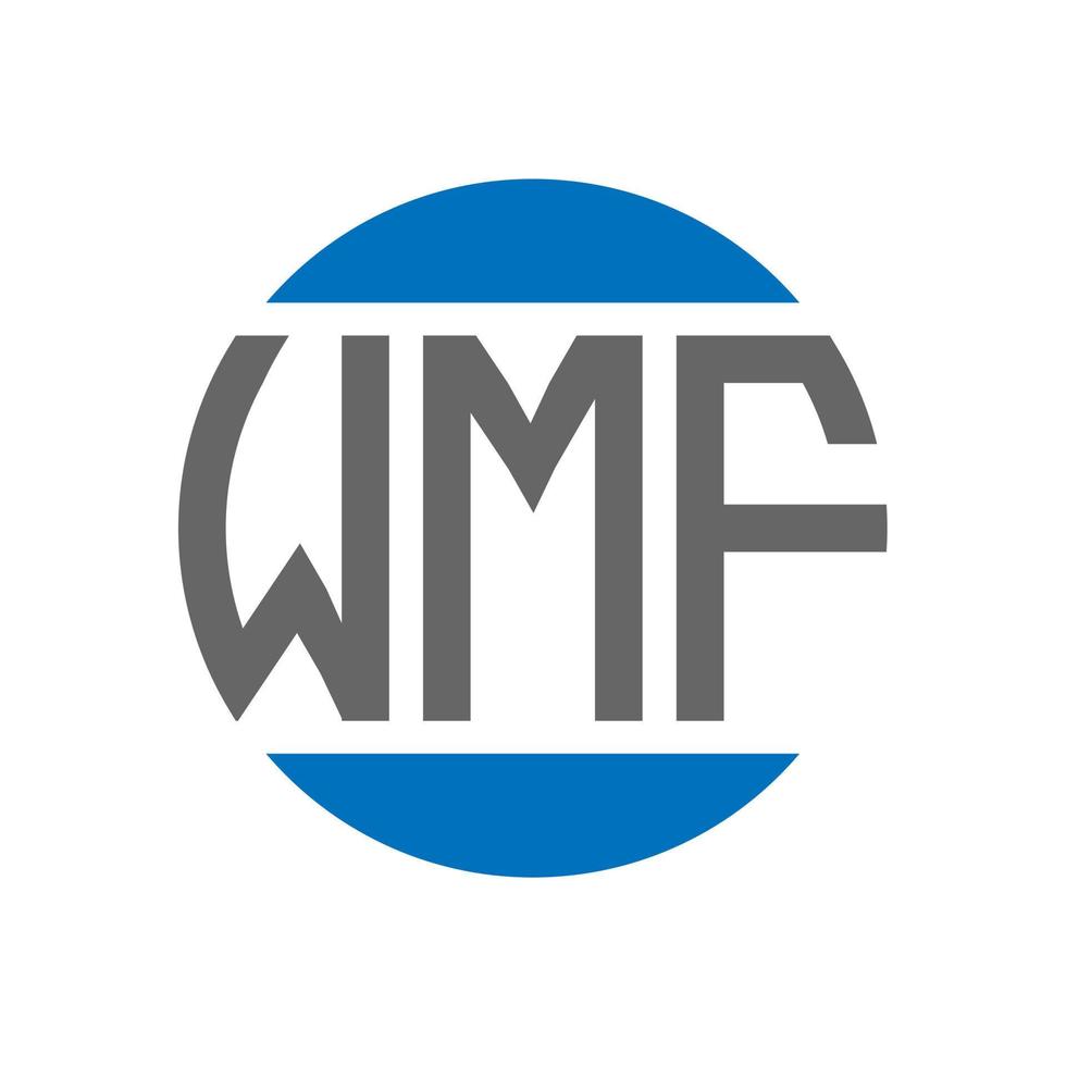 diseño de logotipo de letra wmf sobre fondo blanco. concepto de logotipo de círculo de iniciales ...