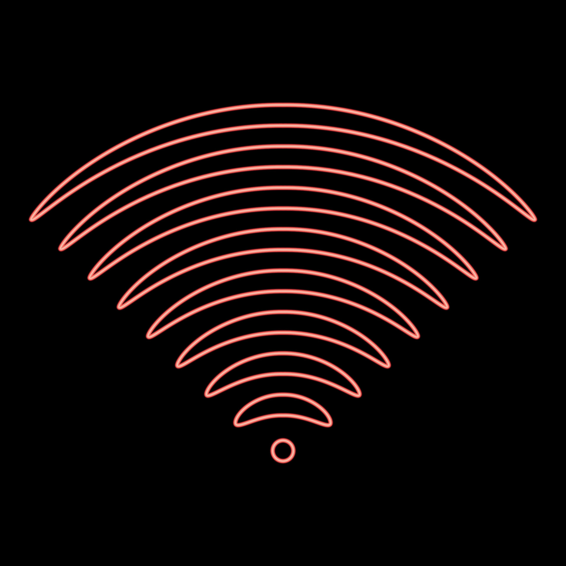 Neon radio wave Sound signal One dirrection Transmitter red color ... Neon radio wave Sound signal One dirrection Transmitter red color ...
