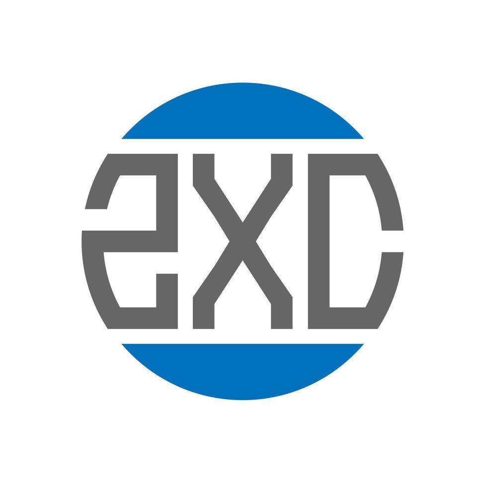 diseño de logotipo de letra zxc sobre fondo blanco. concepto de logotipo de círculo de iniciales ...