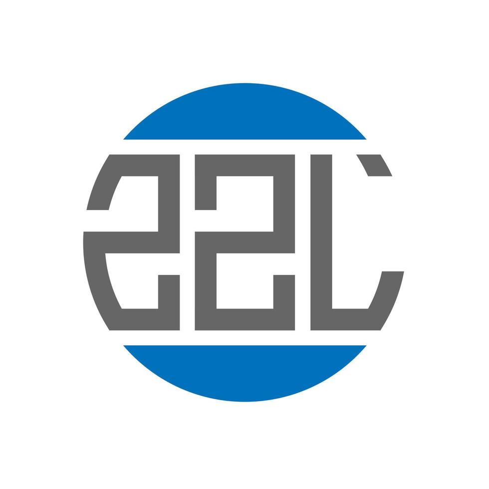 diseño de logotipo de letra zzl sobre fondo blanco. concepto de logotipo de círculo de iniciales ...