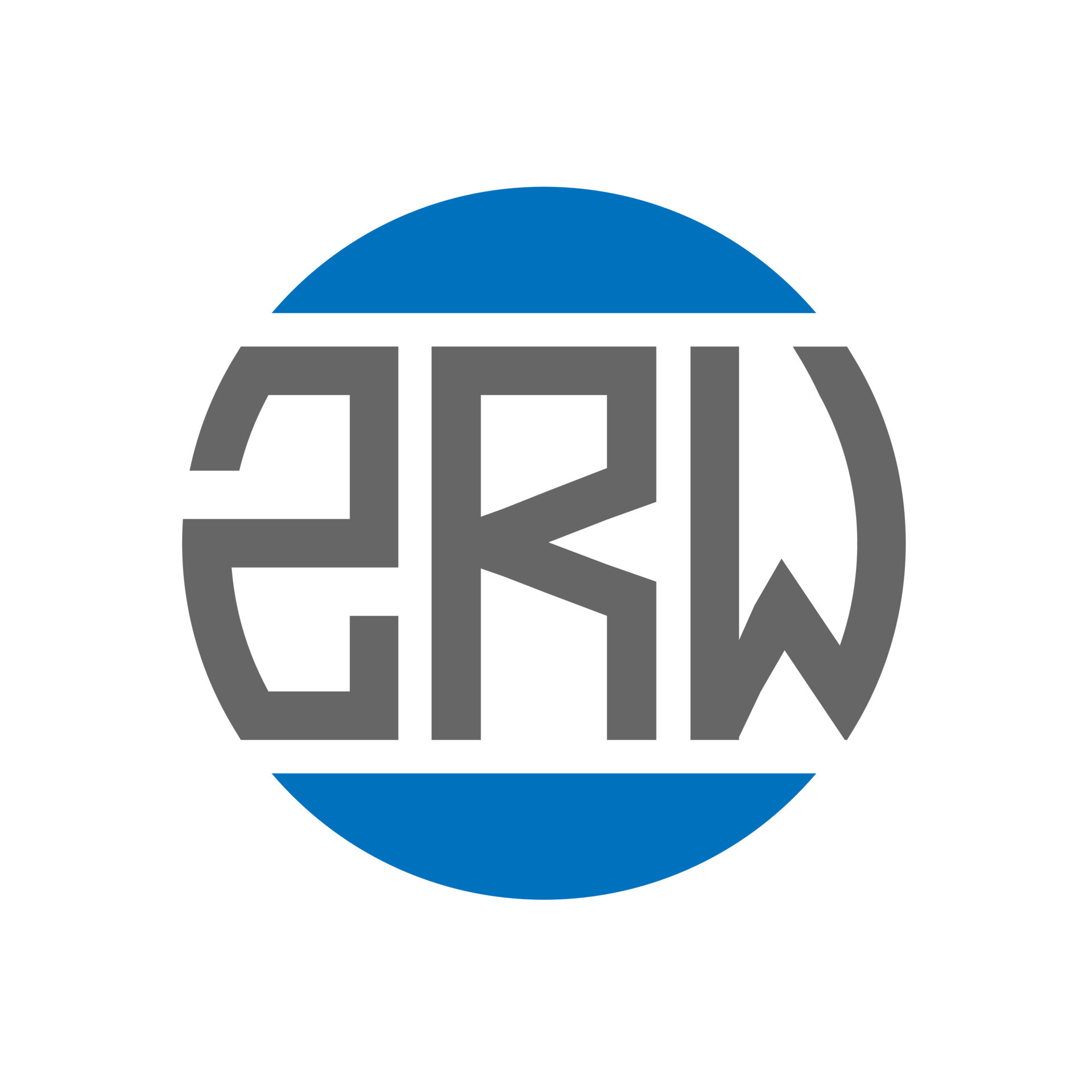 ZRW letter logo design on white background. ZRW creative initials circle logo concept. ZRW ...