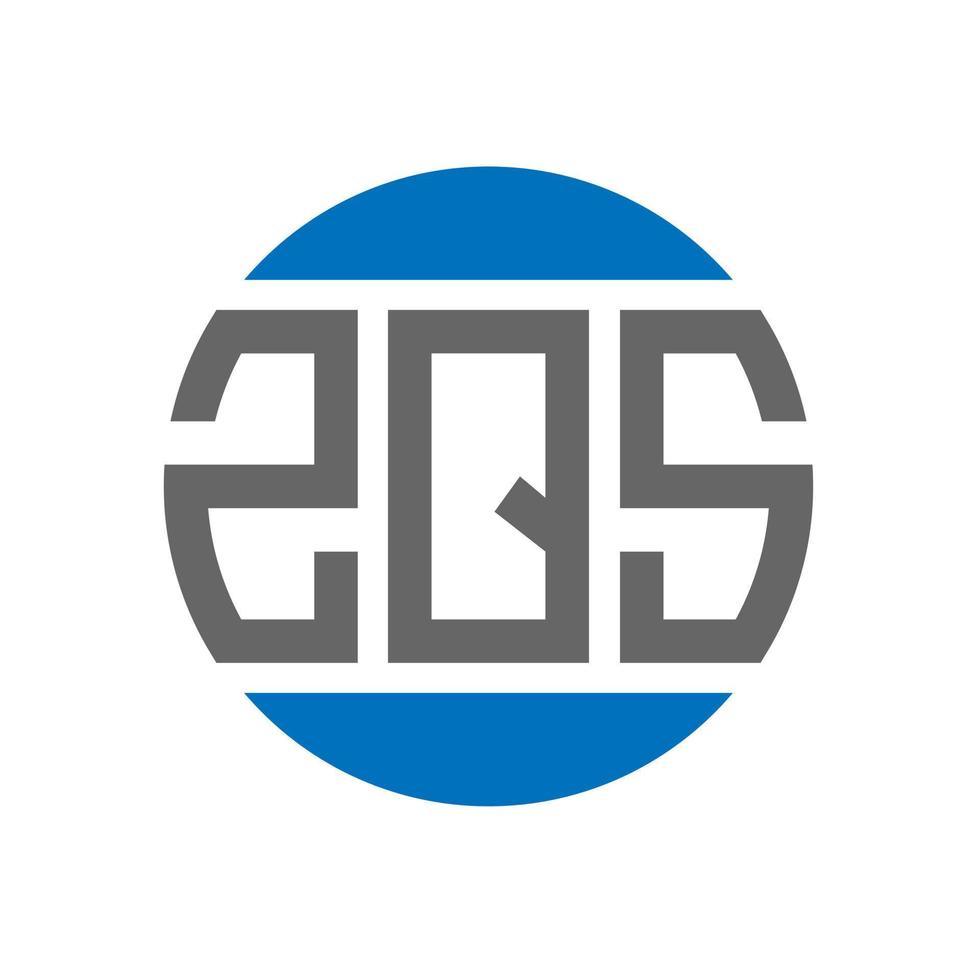 diseño de logotipo de letra zqs sobre fondo blanco. Concepto de logotipo de círculo de iniciales ...