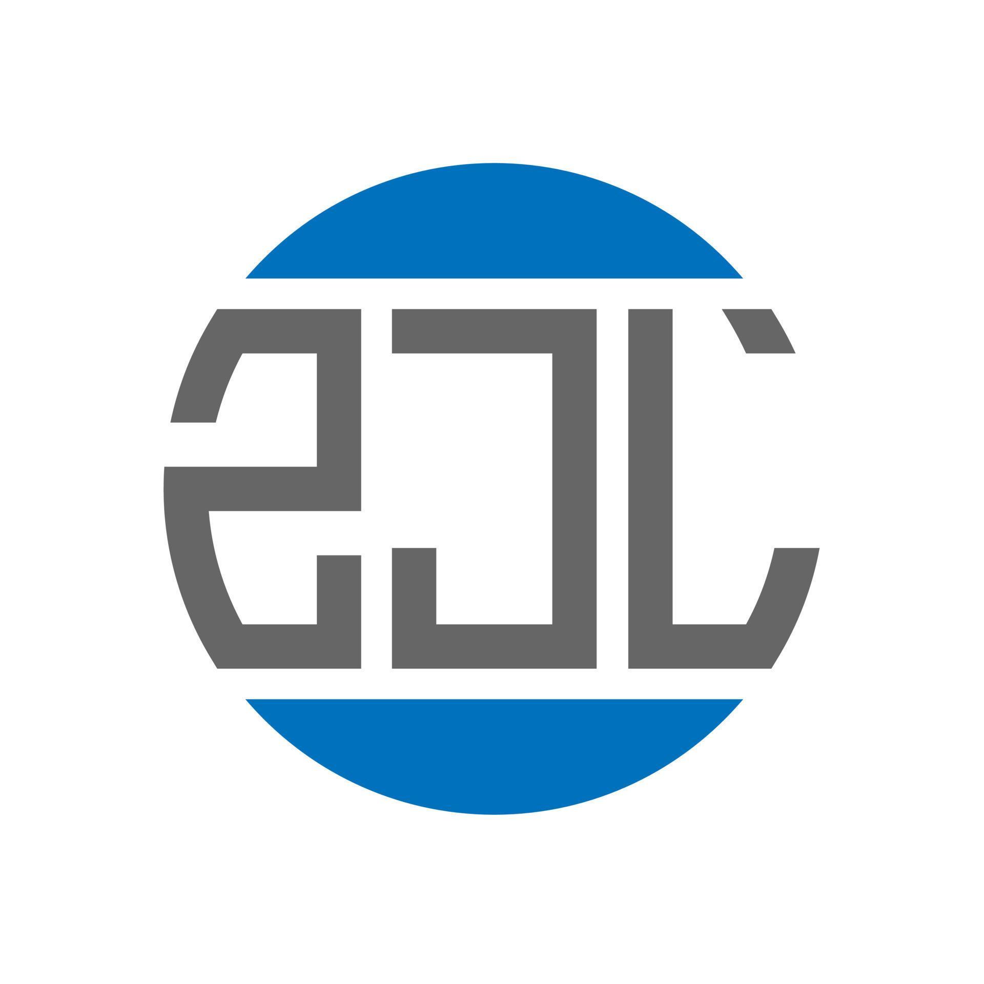 diseño de logotipo de letra zjl sobre fondo blanco. concepto de logotipo de círculo de iniciales ...