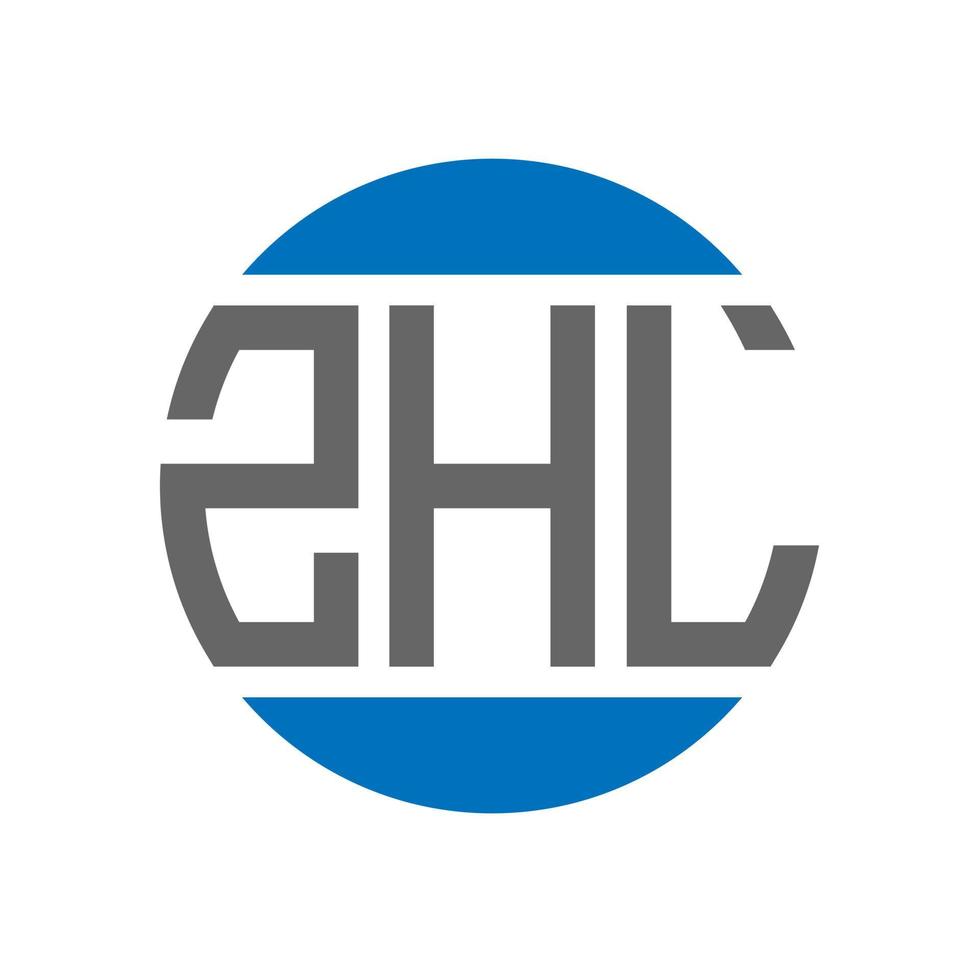 ZHL letter logo design on white background. ZHL creative initials circle logo concept. ZHL ...