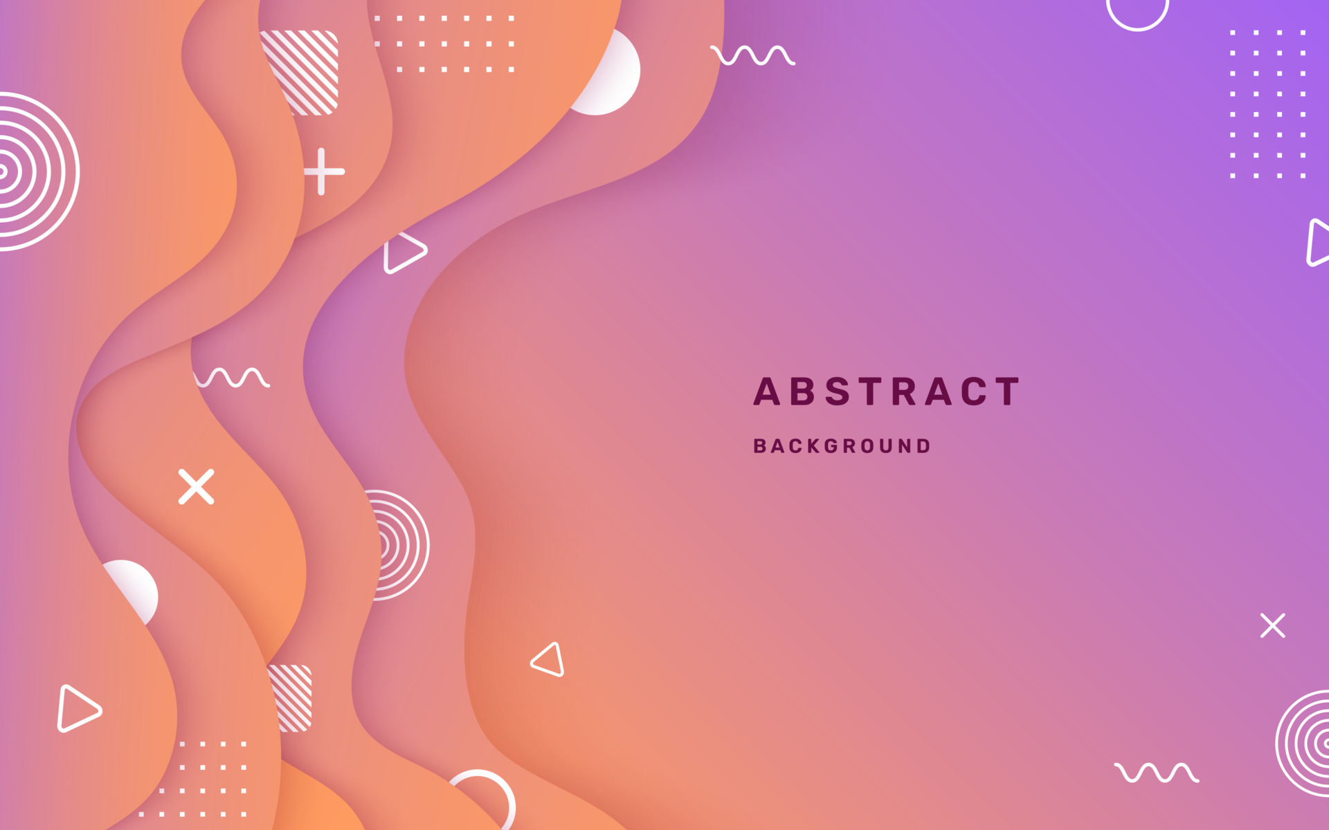 Purple And Orange Gradient Background Dynamic Wavy Light And Shadow Liquid Dynamic Shapes