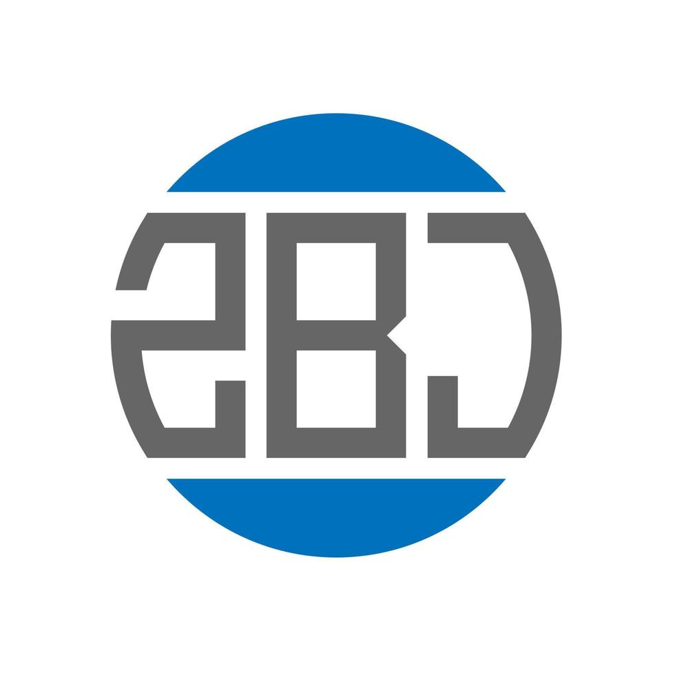 diseño de logotipo de letra zbj sobre fondo blanco. concepto de logotipo de círculo de iniciales ...