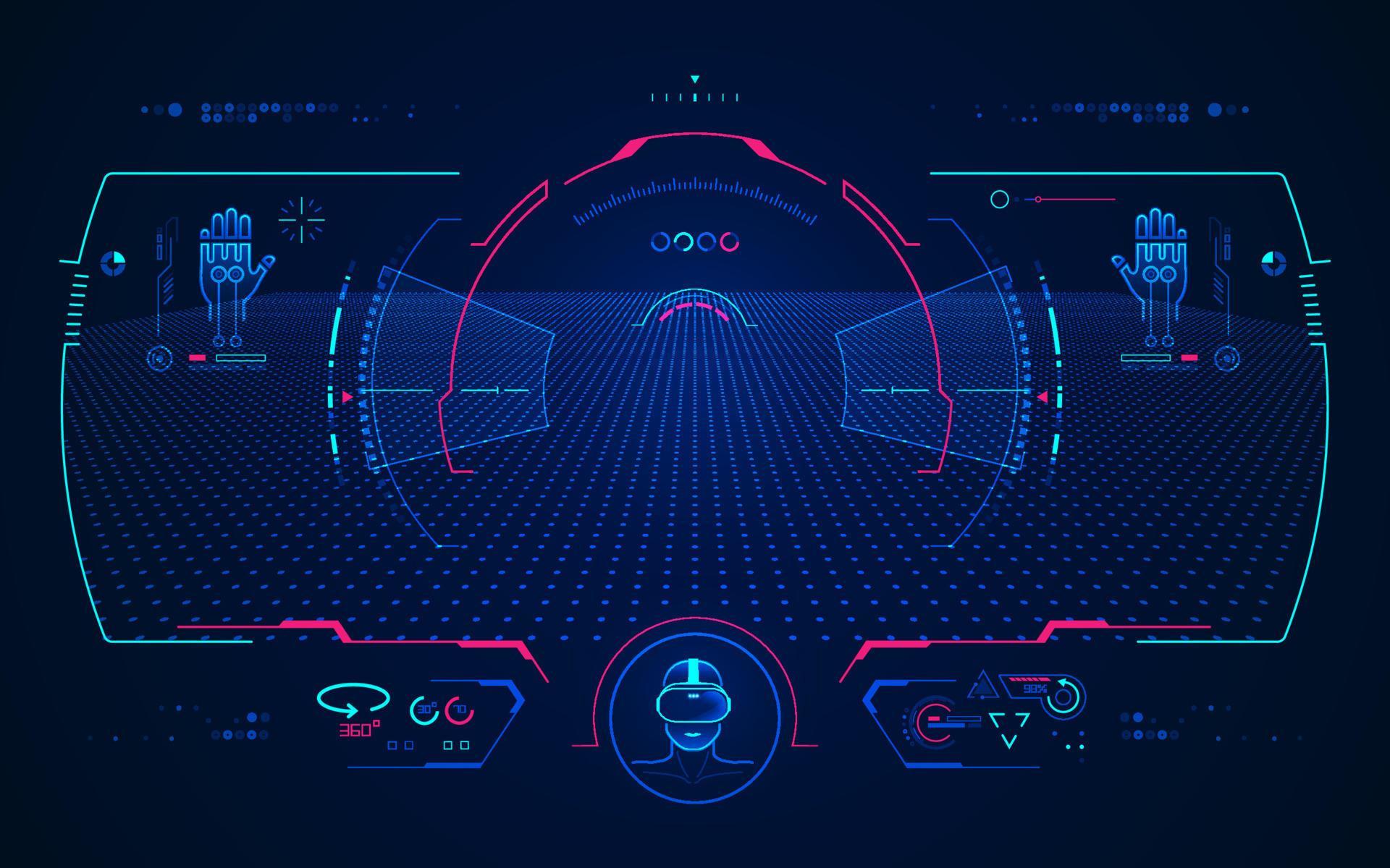 virtual reality interface 15839375 Vector Art at Vecteezy